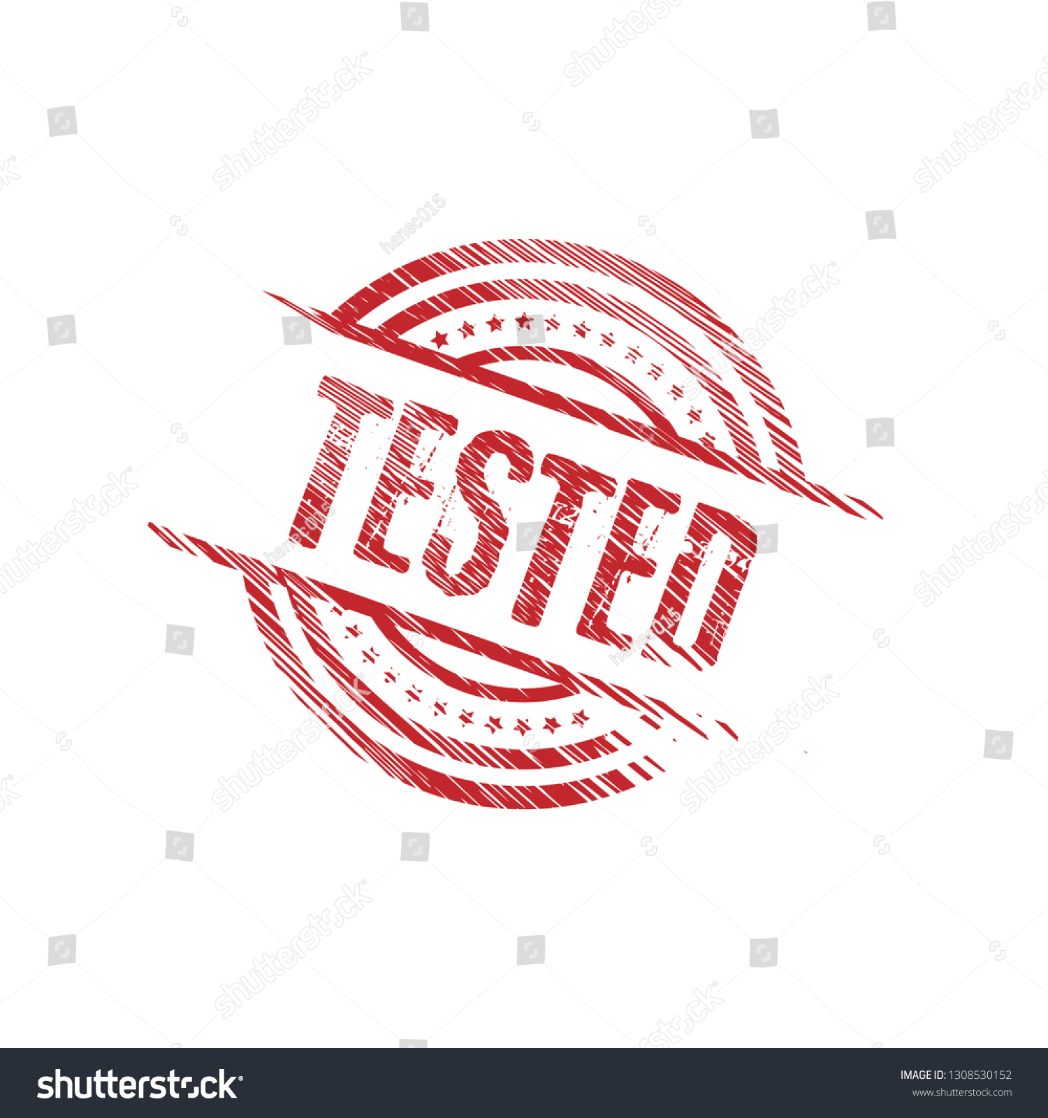 Tested Rubber Stamp Stock Vector (Royalty Free) 1308530152