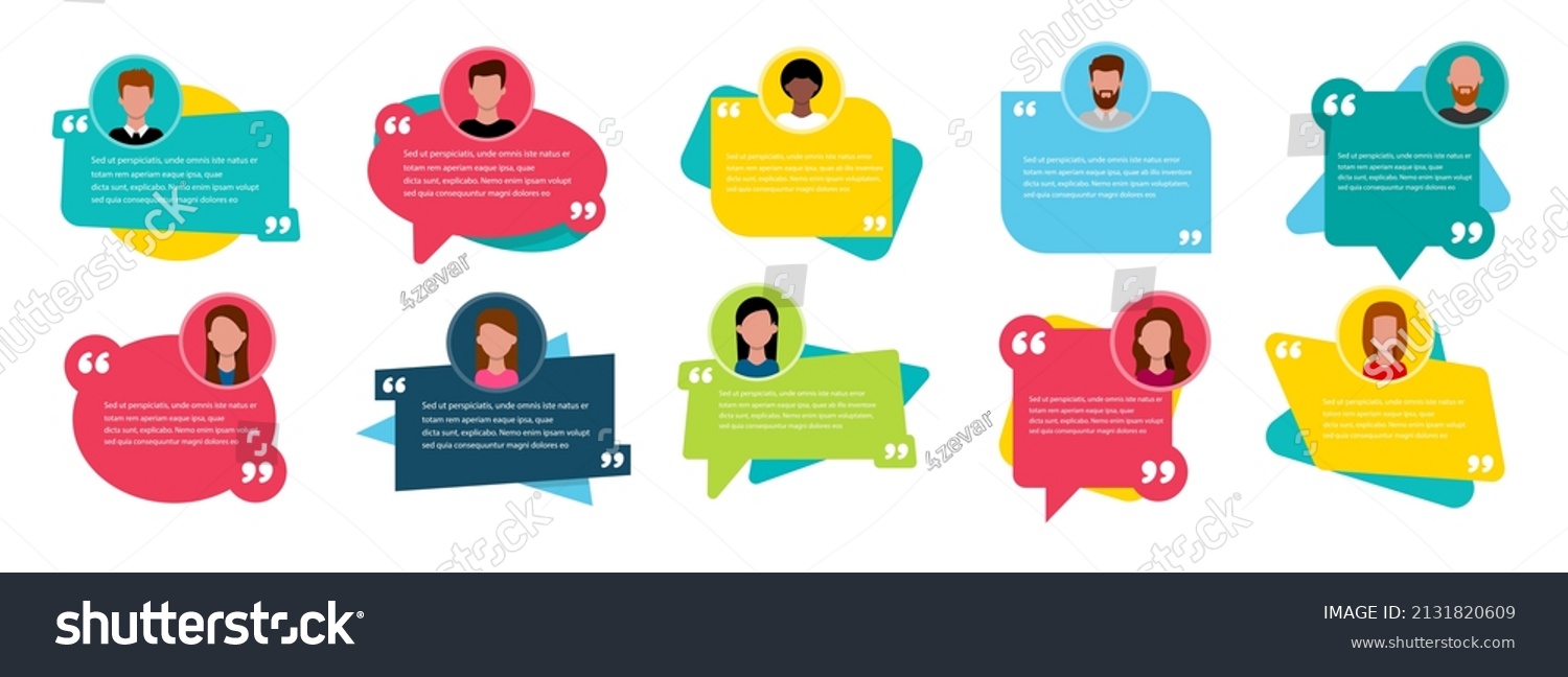 Testimonial Speech Bubble Avatar Vector Illustration Stock Vector ...