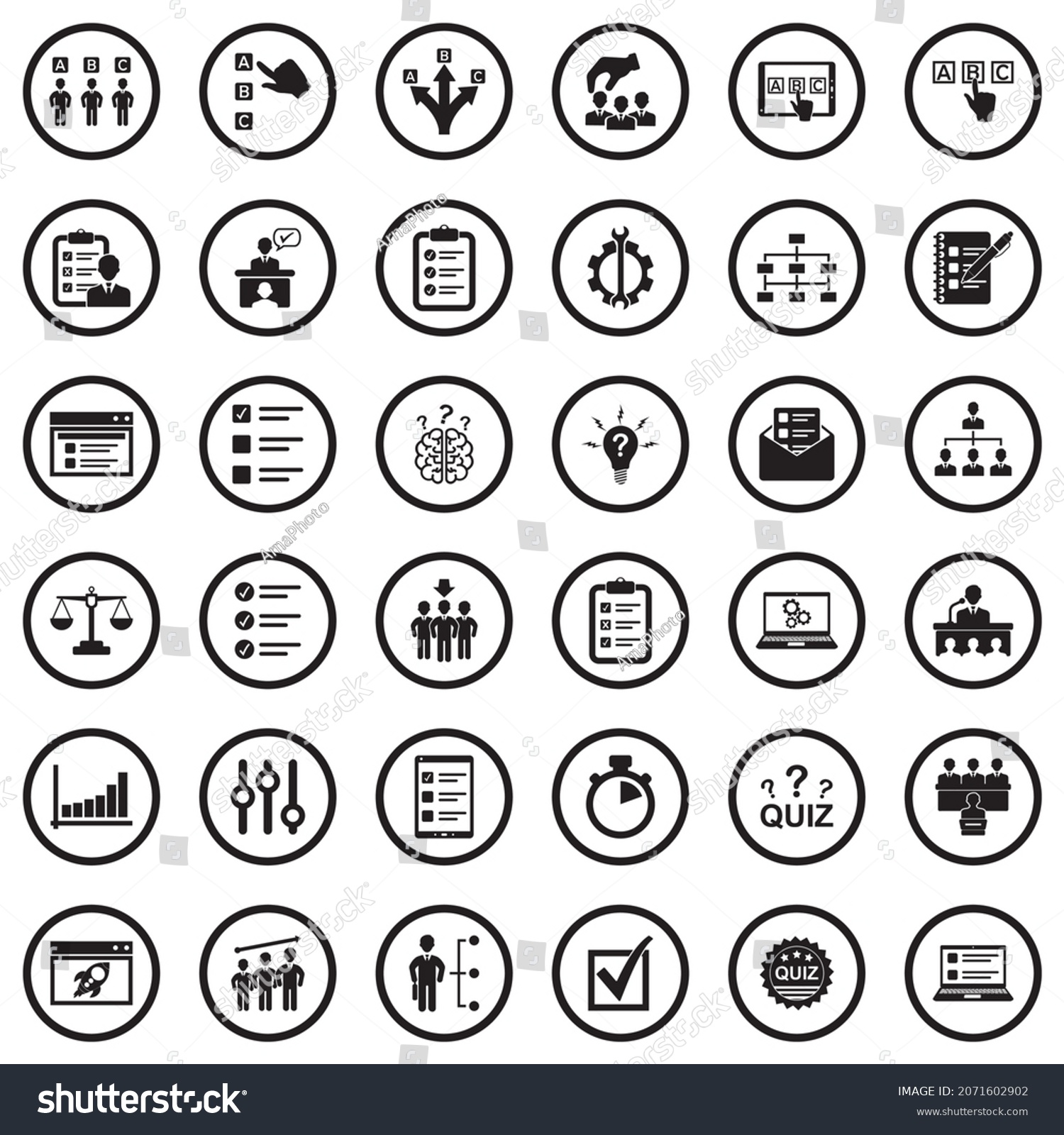 Testing Icons Black Flat Design Circle Stock Vector (Royalty Free ...