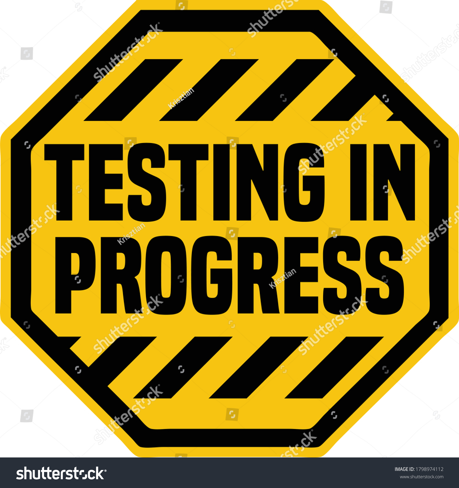 Prueba en el Signo de advertencia: vector de stock (libre de regalías ...