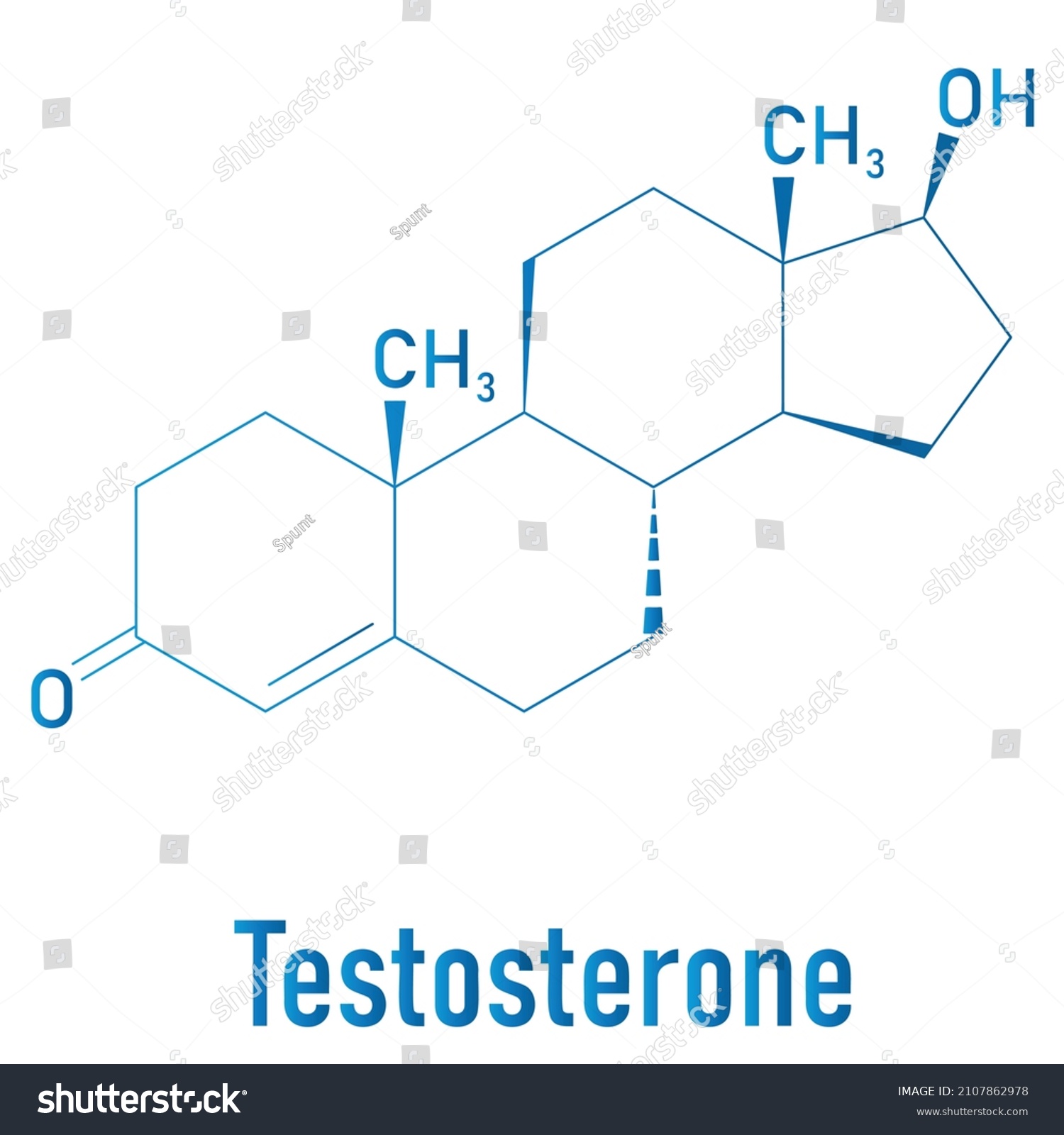 Testosterone Male Sex Hormone Androgen Molecule Stock Vector Royalty