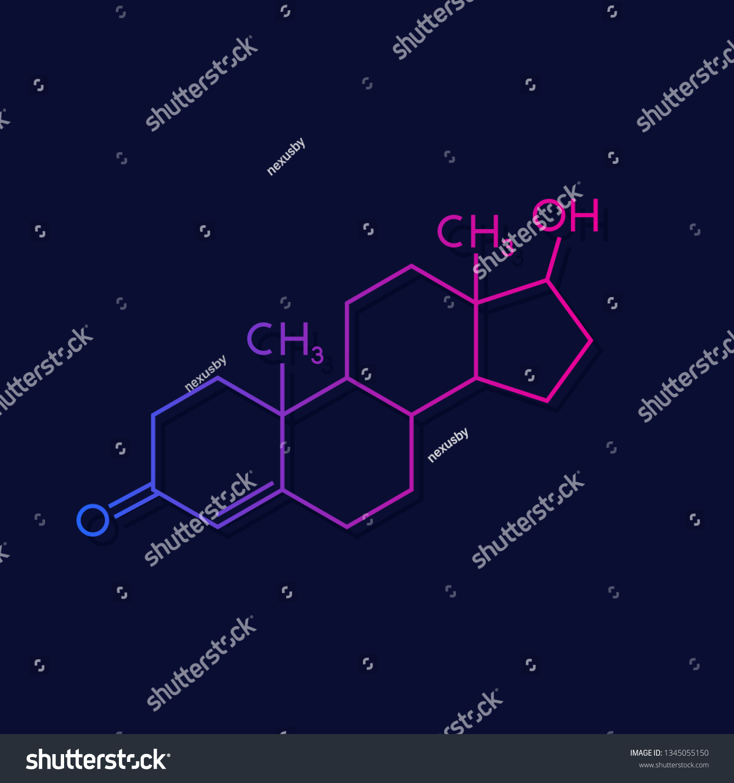 Testosterone Molecule Vector Stock Vector Royalty Free 1345055150