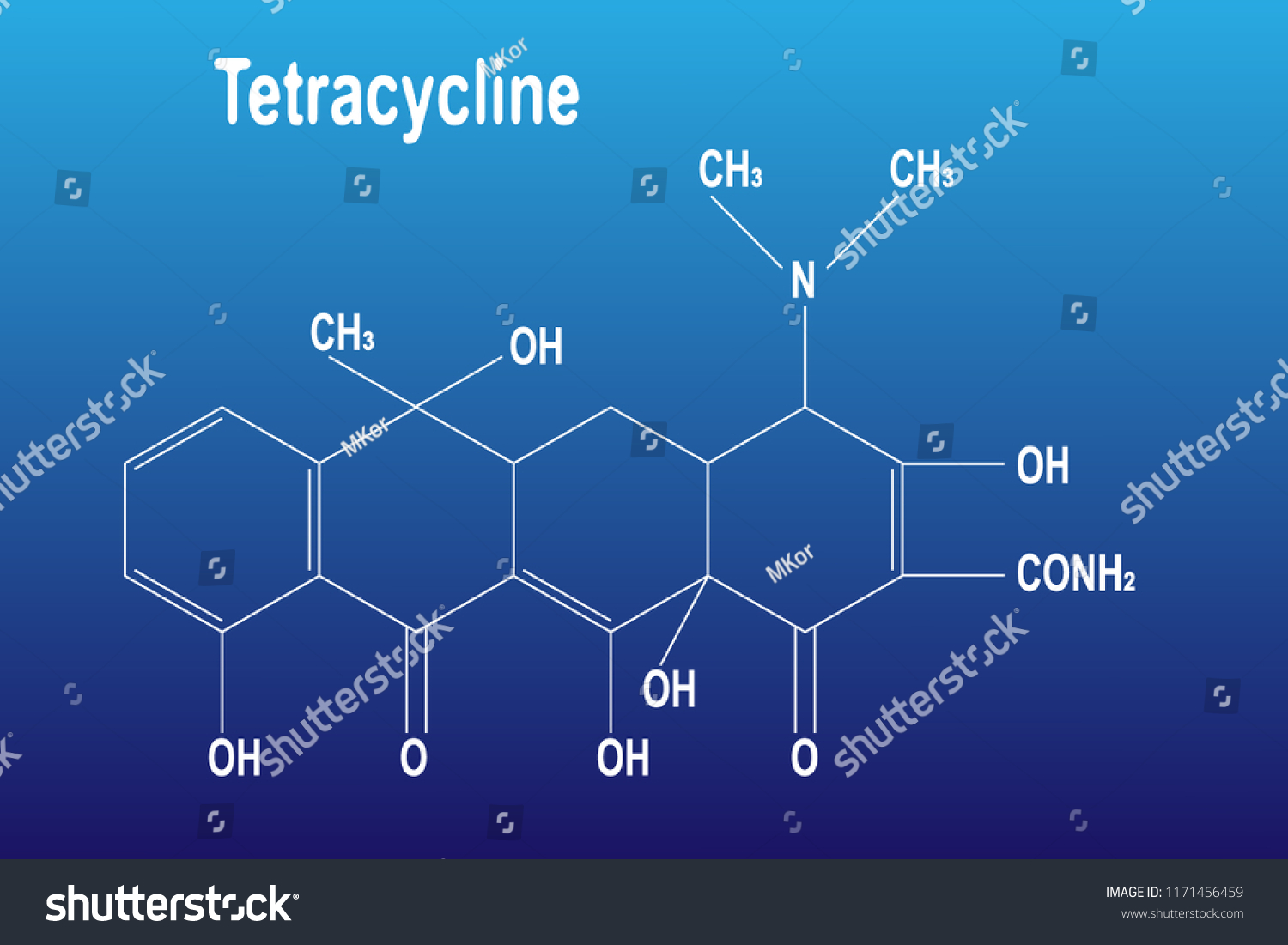 Tetracycline Molecular Structure Vector Illustration Stock Vector ...