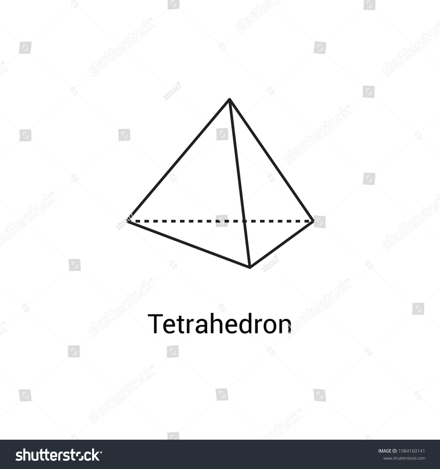 Tetrahedron Triangular Pyramid Shape Stock Vector (Royalty Free) 1984160141