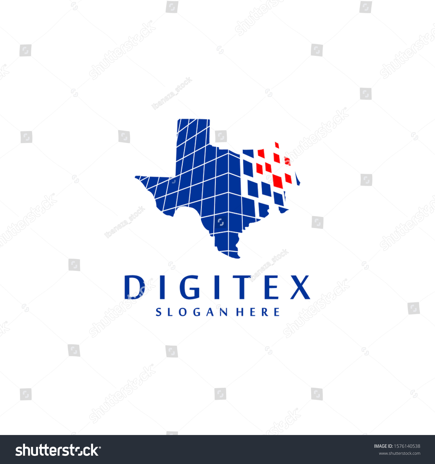 Texas Digital Tech Logo Design Stock Vector (Royalty Free) 1576140538
