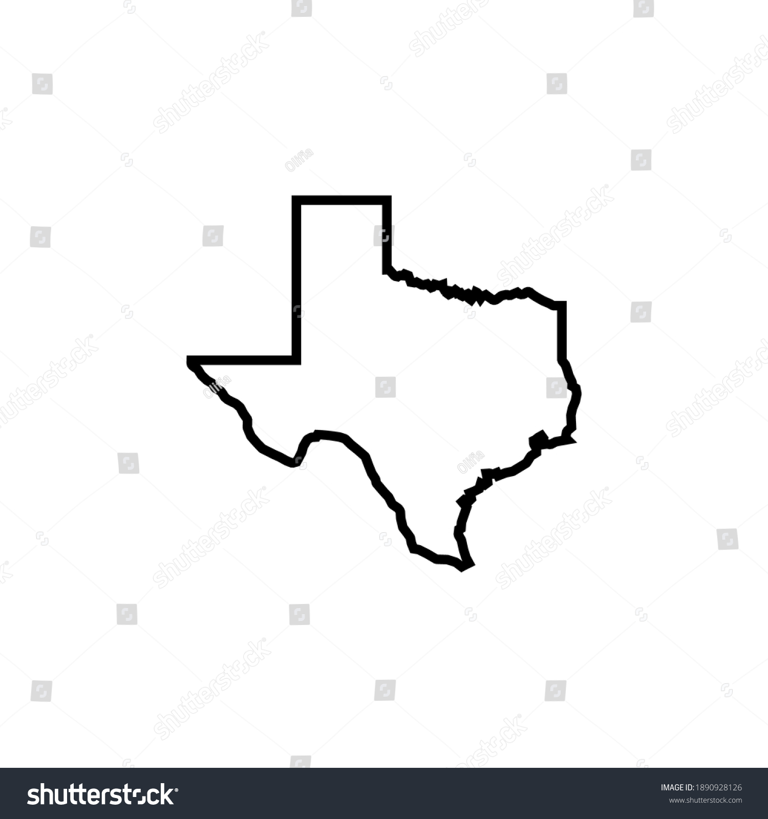 Texas Icon Vector Texas Sign Symbol Stock Vector (Royalty Free ...