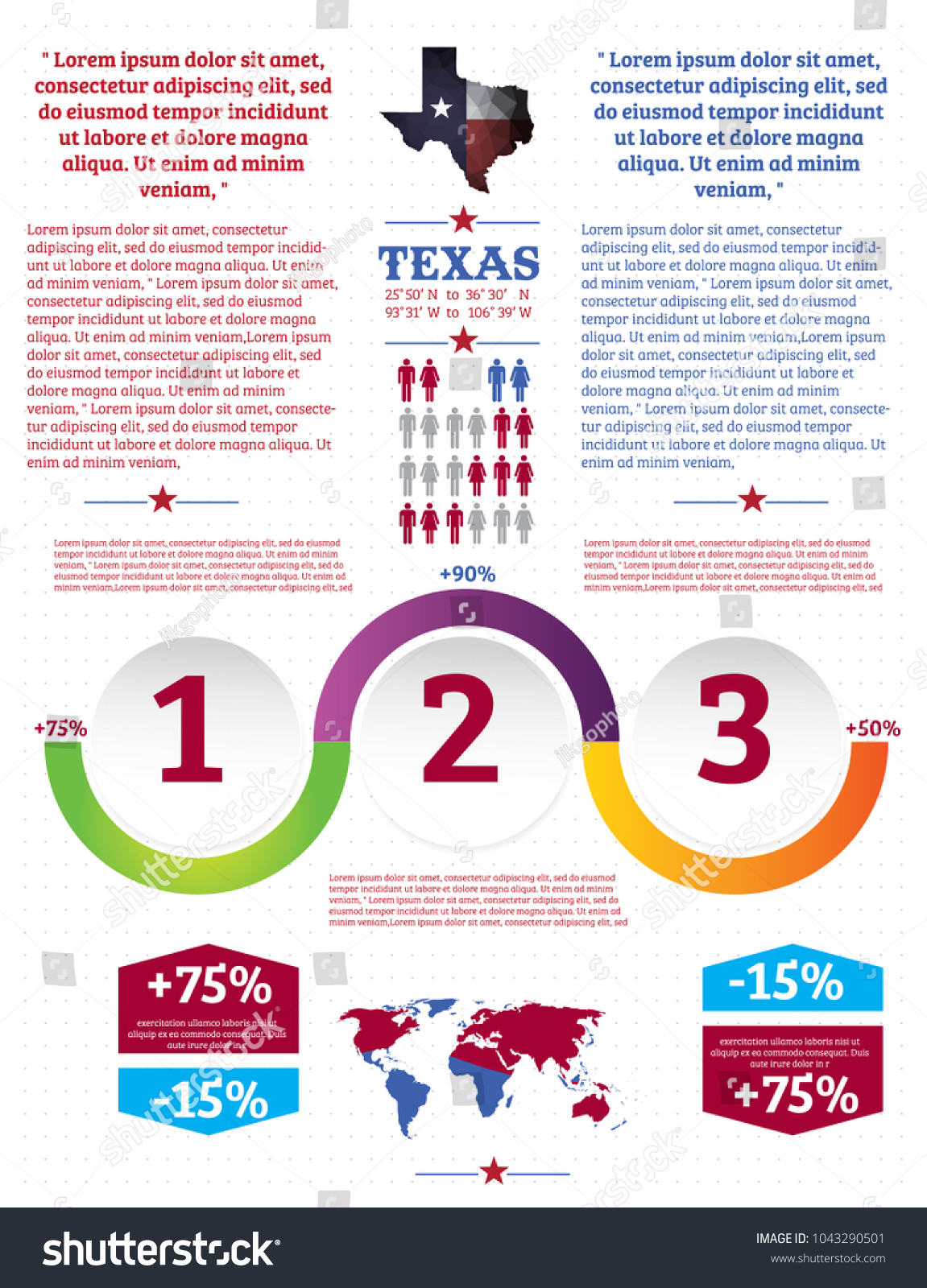 Texas Infographic Concept Present Template Vector Stock Vector (Royalty ...