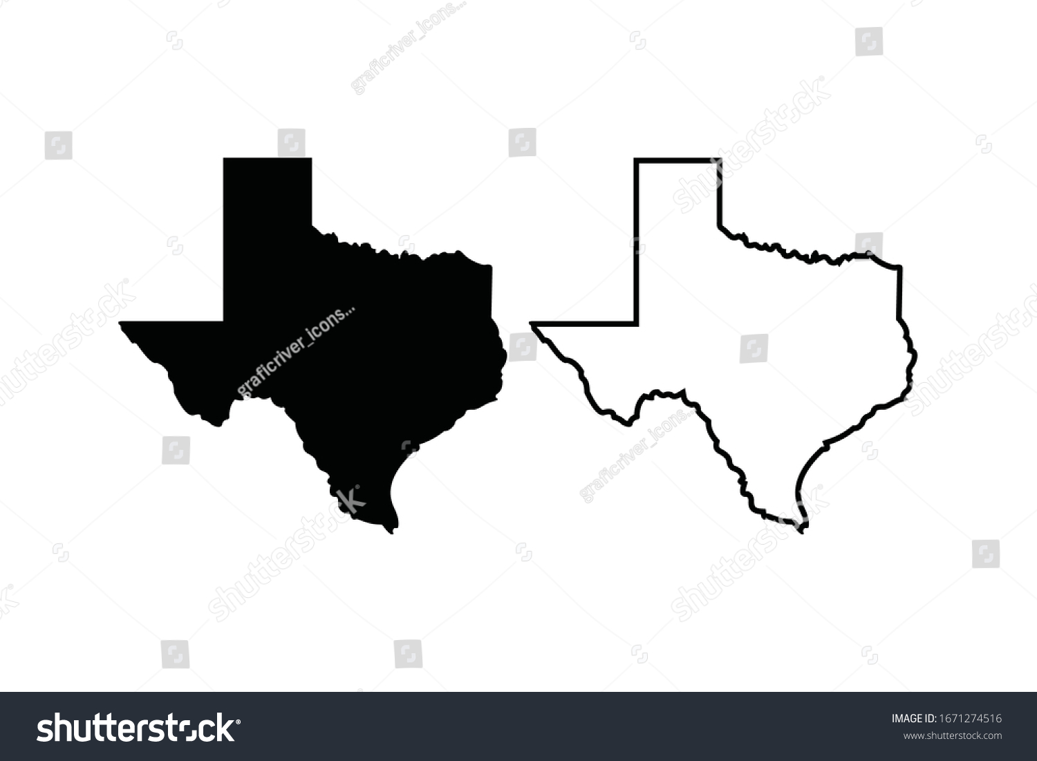 Texas Map Icon Vector Symbol Web Stock Vector (Royalty Free) 1671274516 ...