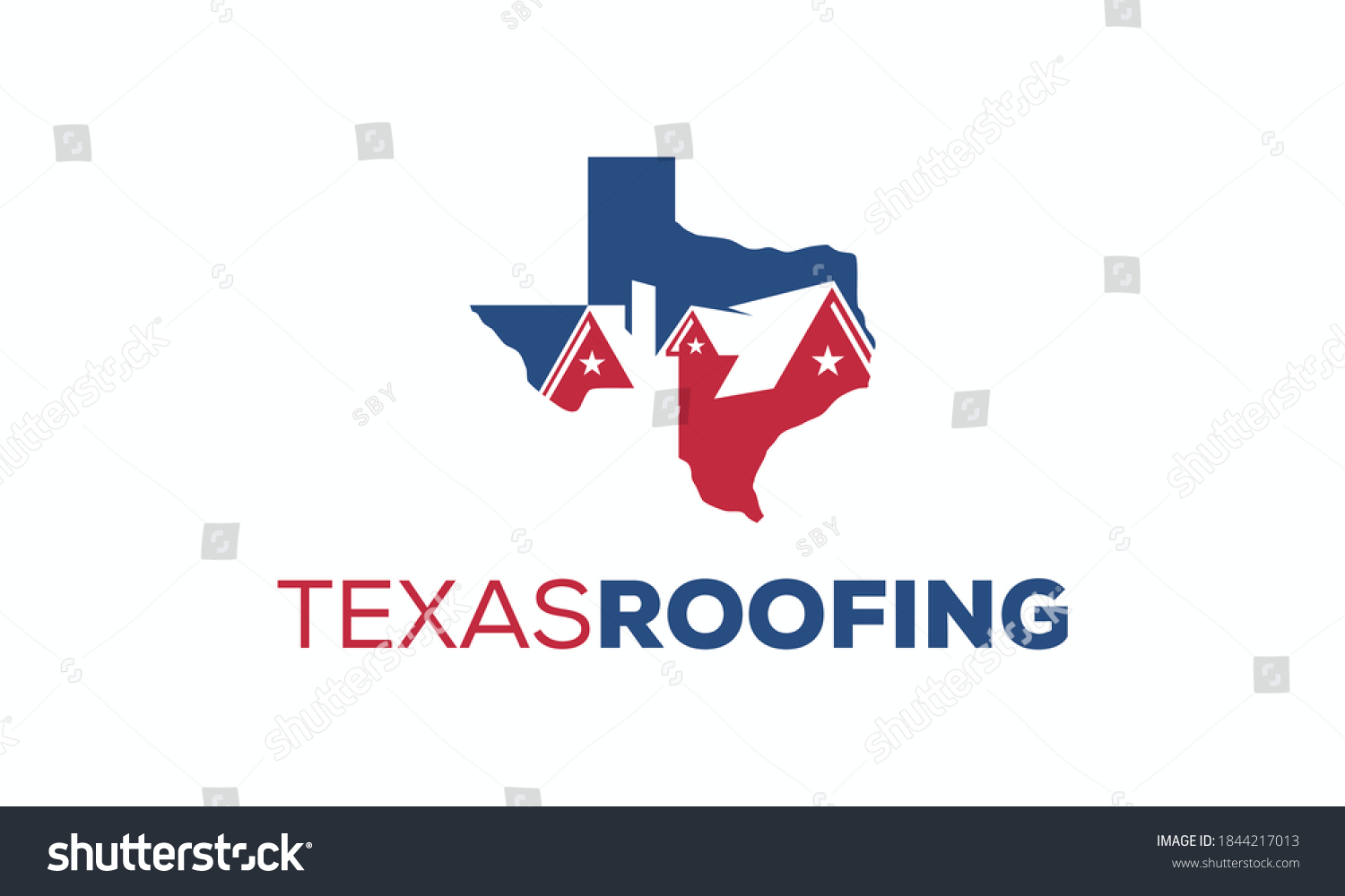 Texas Roofing Vector Logo Design Template Stock Vector (Royalty Free ...