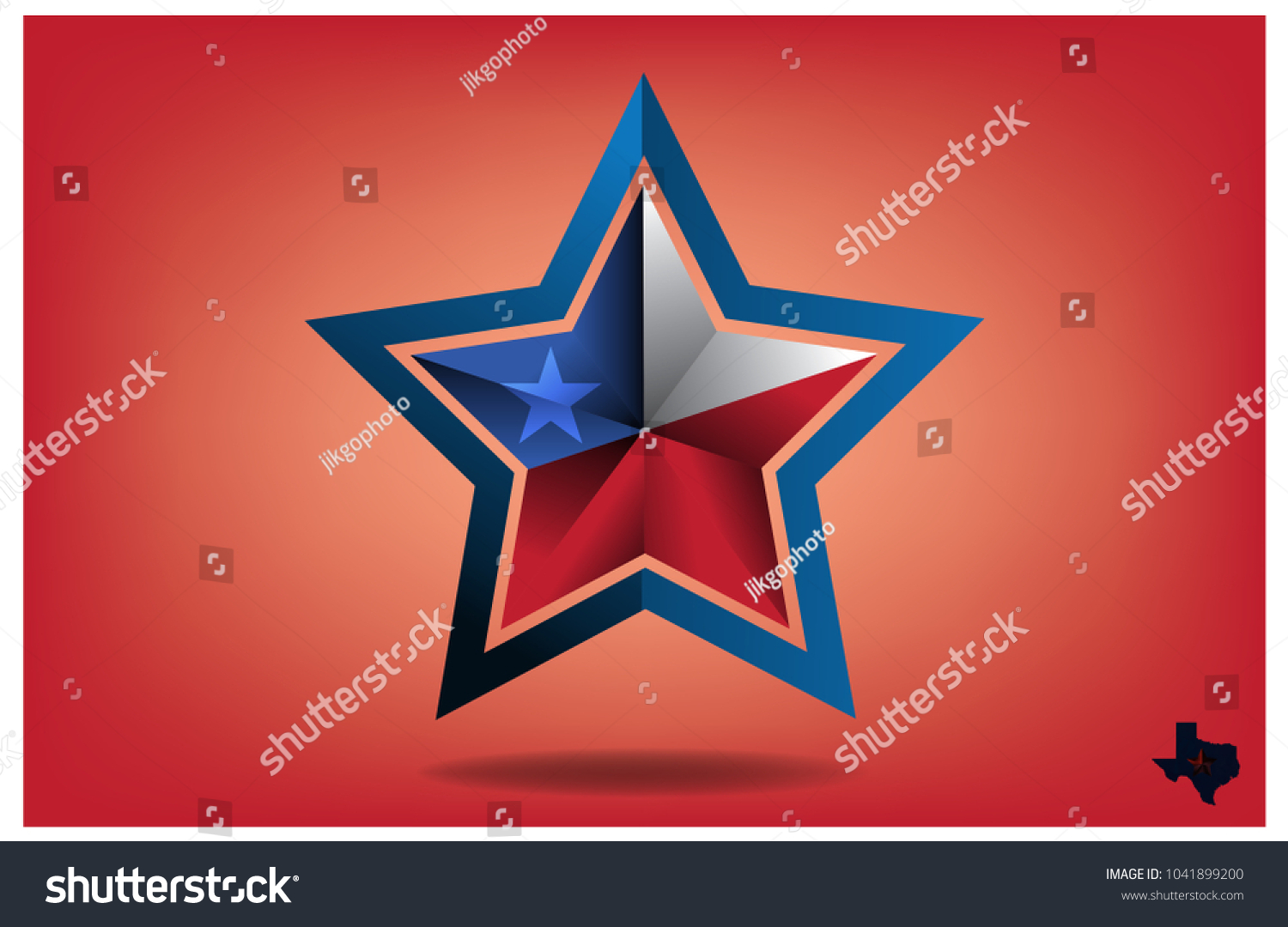 Texas Star Design On Red Background Stock Vector (Royalty Free ...