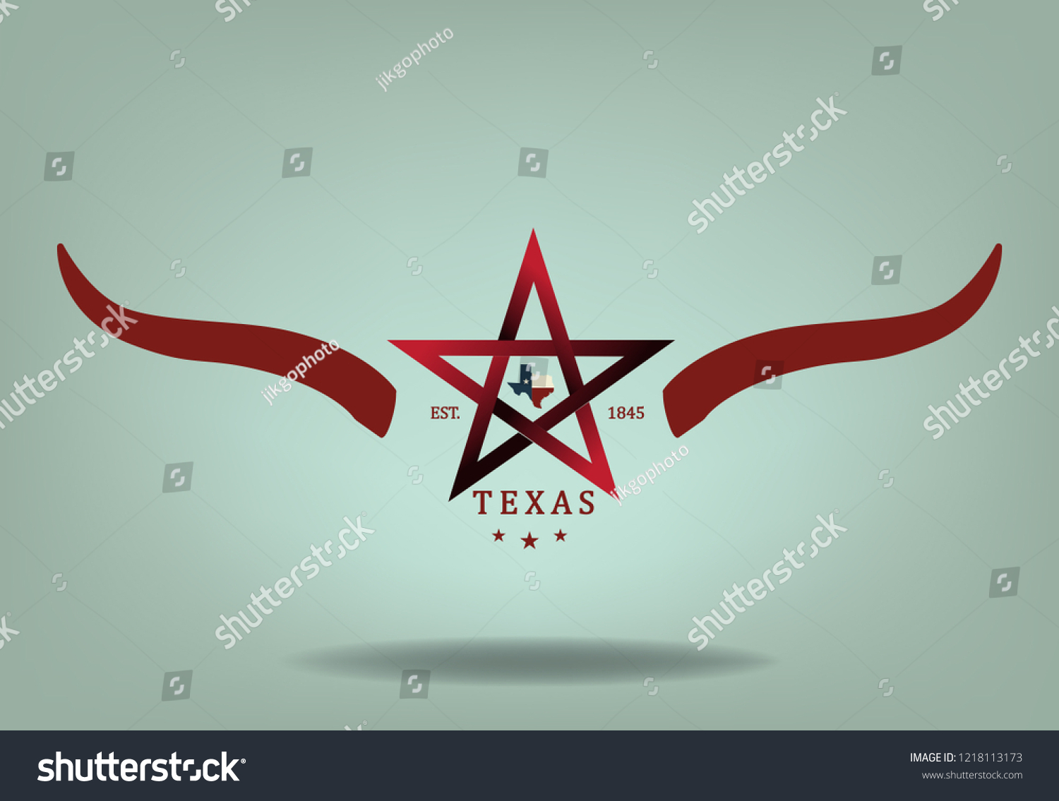 Texas Star Logo Concept Small Map Stock Vector (Royalty Free) 1218113173