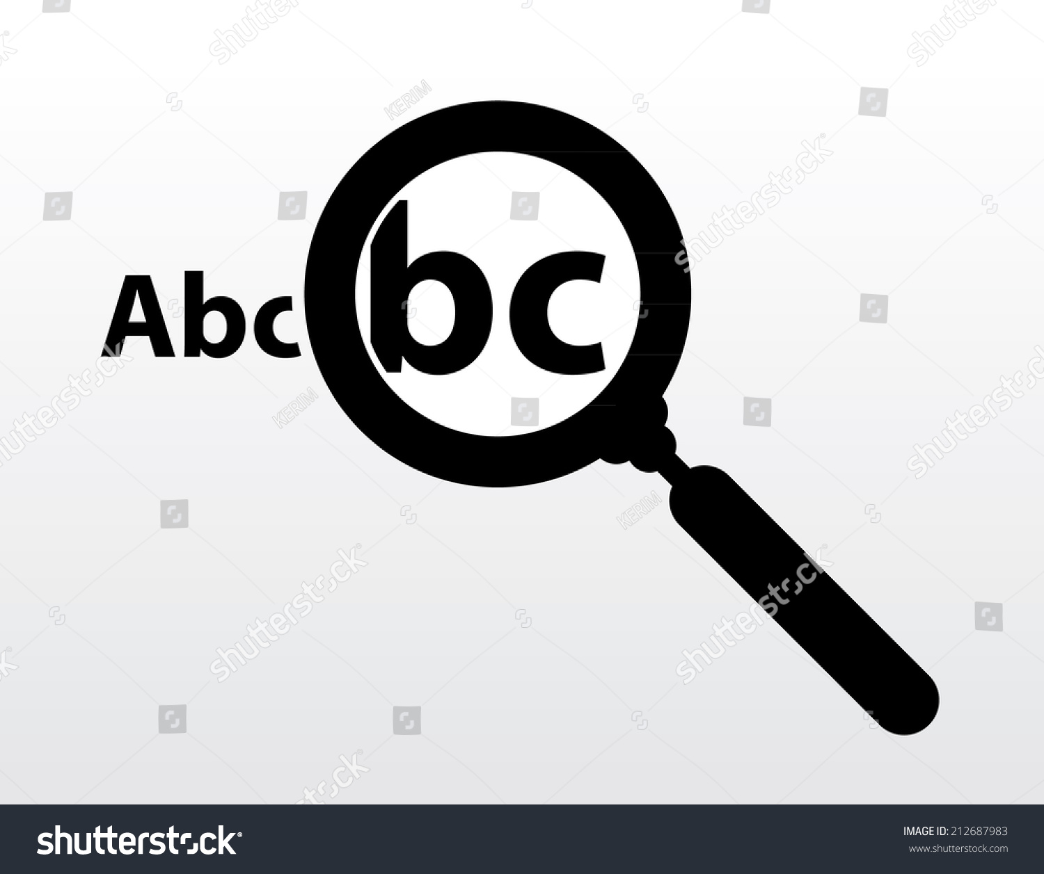 Text Magnifying Glass Stock Vector (Royalty Free) 212687983