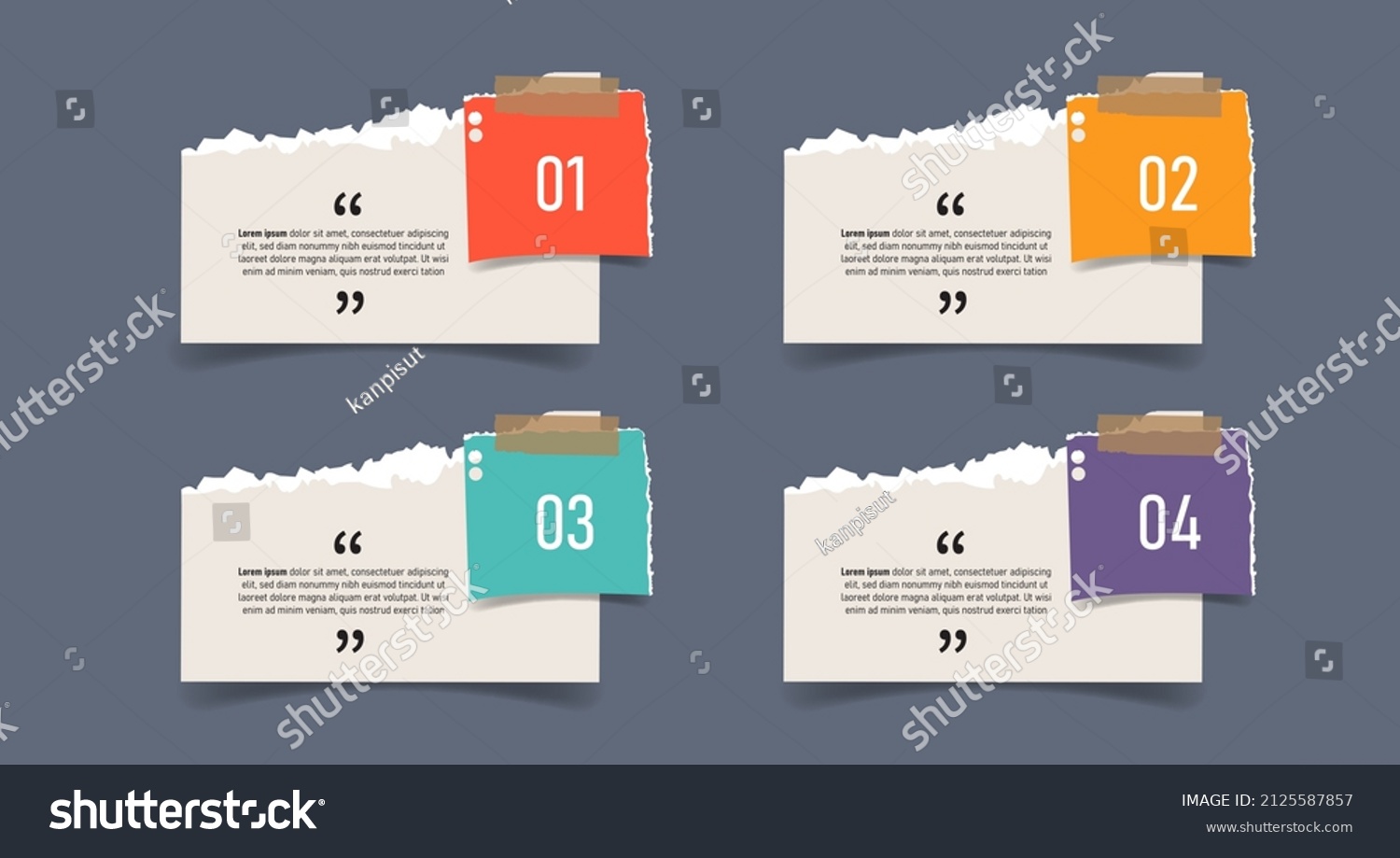 Text Box Design Note Papers Banner Stock Vector (Royalty Free ...
