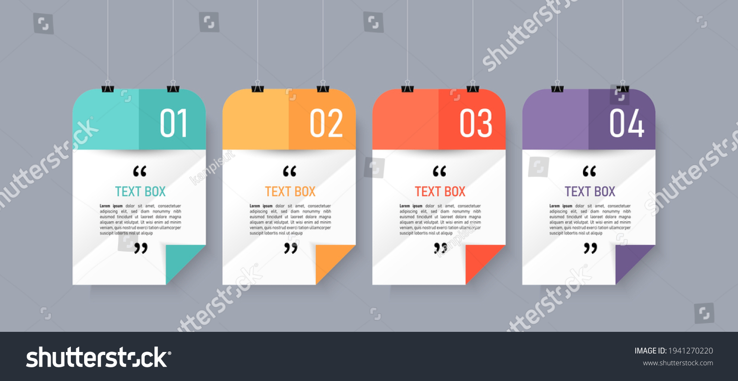 Text Box Design Note Papers Infographic Stock Vector (Royalty Free ...