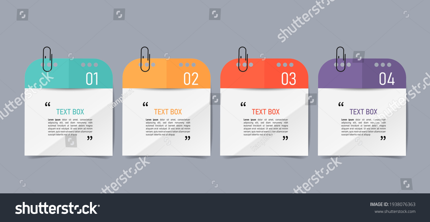 Text Box Design Note Papers Mockup Stock Vector (Royalty Free) 1938076363