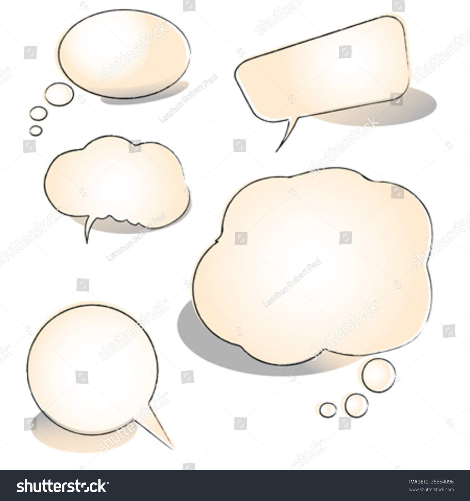 Text Bubbles Collection Cartoons Illustrations Stock Vector (Royalty ...