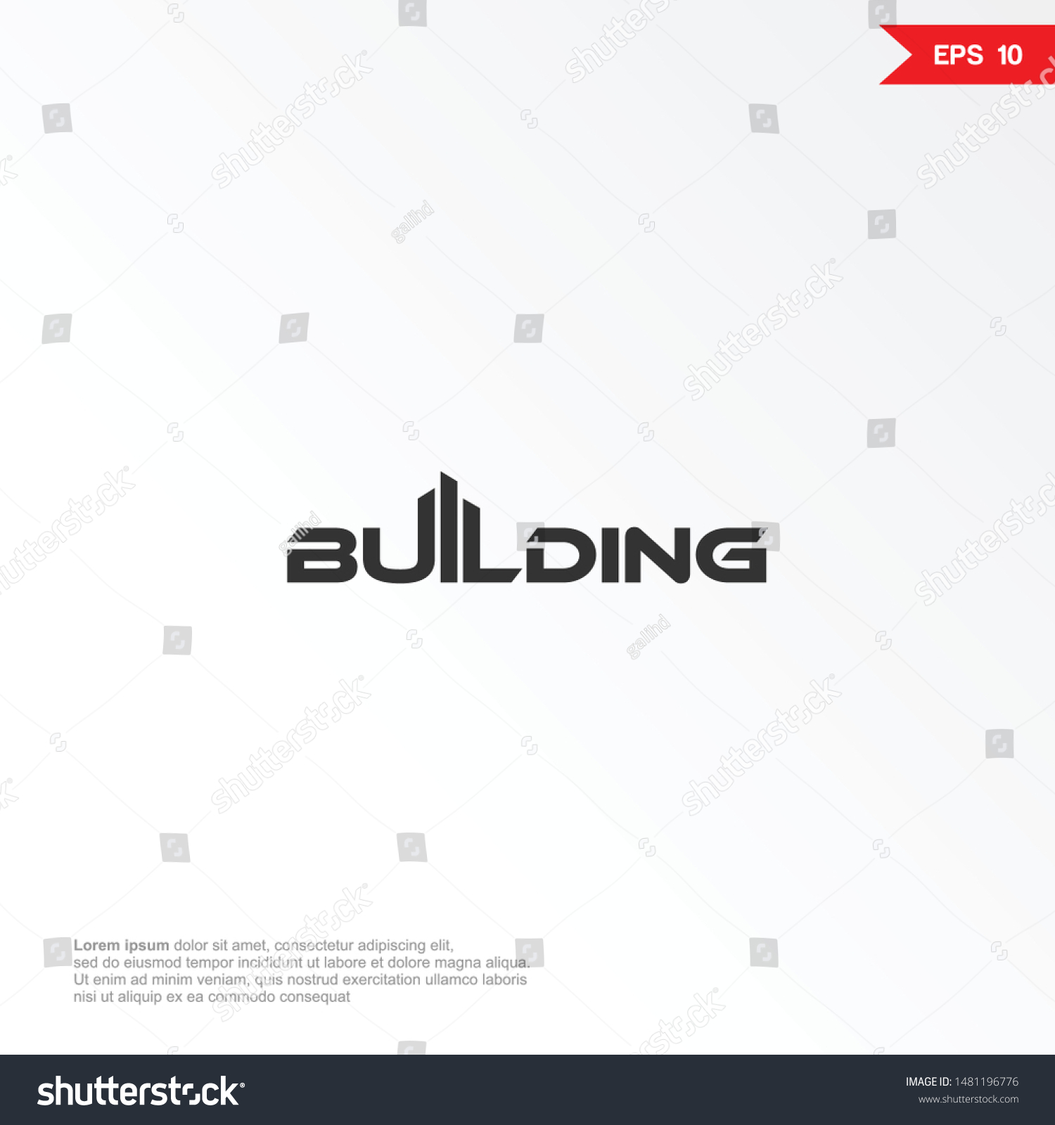 Text Building Logo Simple Modern Design Stock Vector (Royalty Free ...