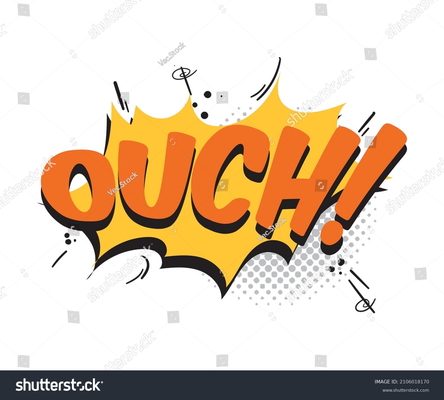 Text Cloud Image Ouch Lettering Stock Vector (Royalty Free) 2106018170