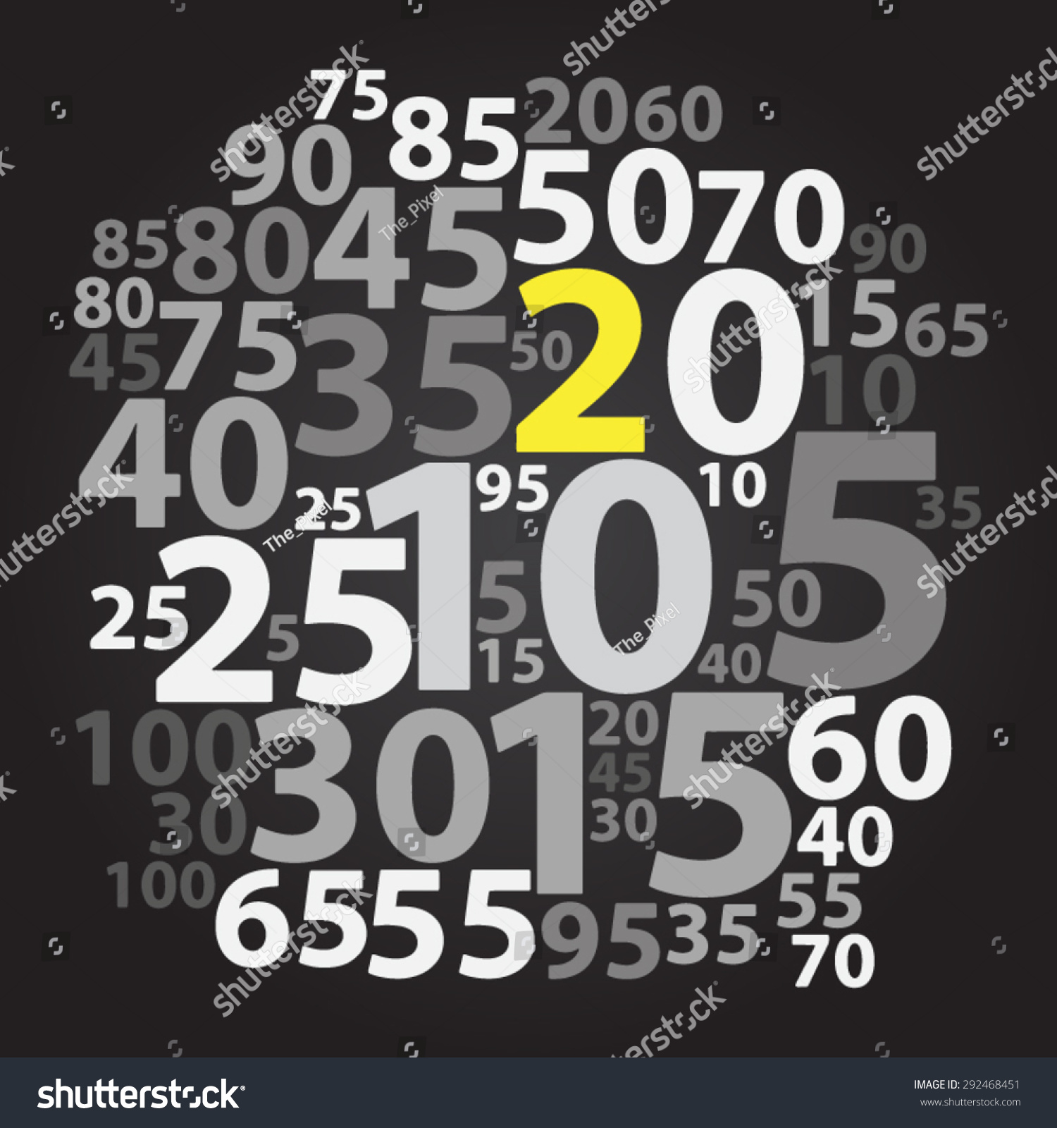 Text Cloud Numbers Wordcloud Typography Concept Stock Vector (Royalty ...