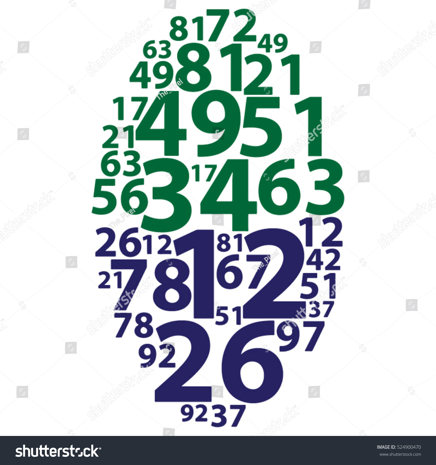 Text Cloud Numbers Wordcloud Typography Concept Stock Vector (Royalty ...