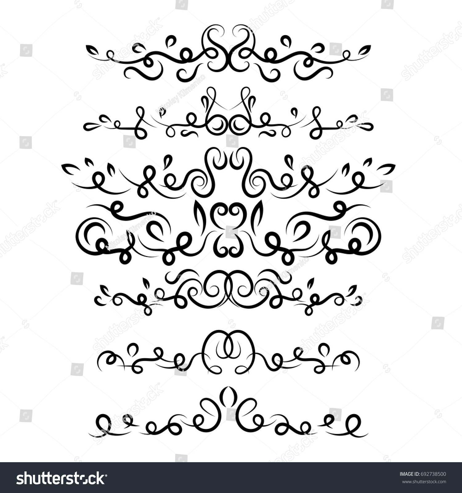 Text Dividers Set On White Vector Stock Vector (Royalty Free) 692738500