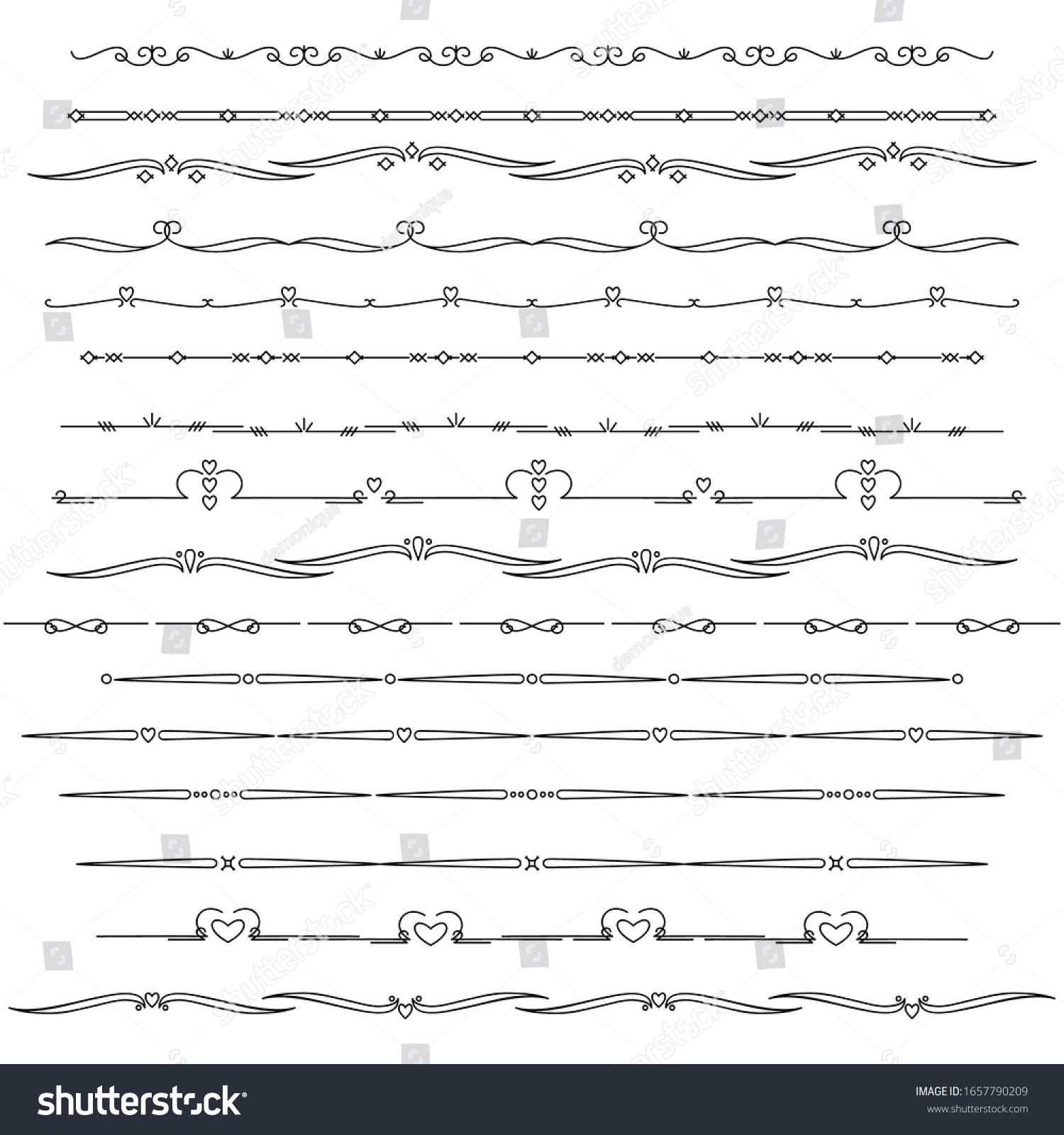 Text Dividers Vector Typographic Line Divider: เวกเตอร์สต็อก (ปลอดค่า ...