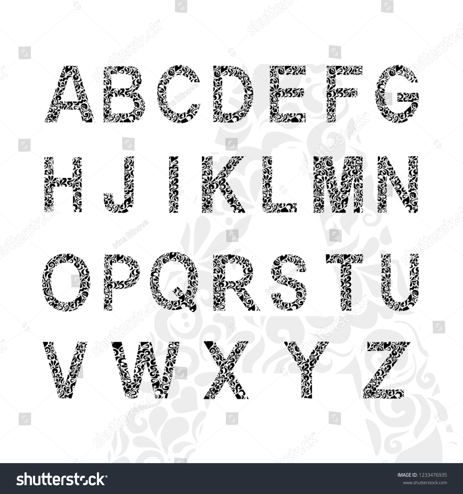 Text Font Alphabet Letters Vector: เวกเตอร์สต็อก (ปลอดค่าลิขสิทธิ์ ...