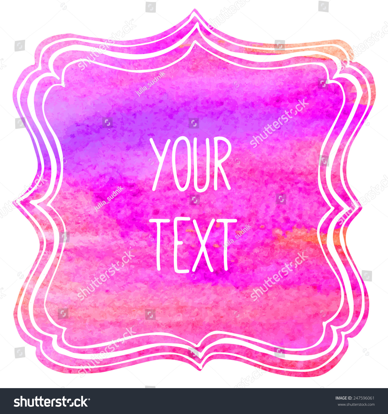 Text Frame Watercolor Background Separated Layers Stock Vector (Royalty ...