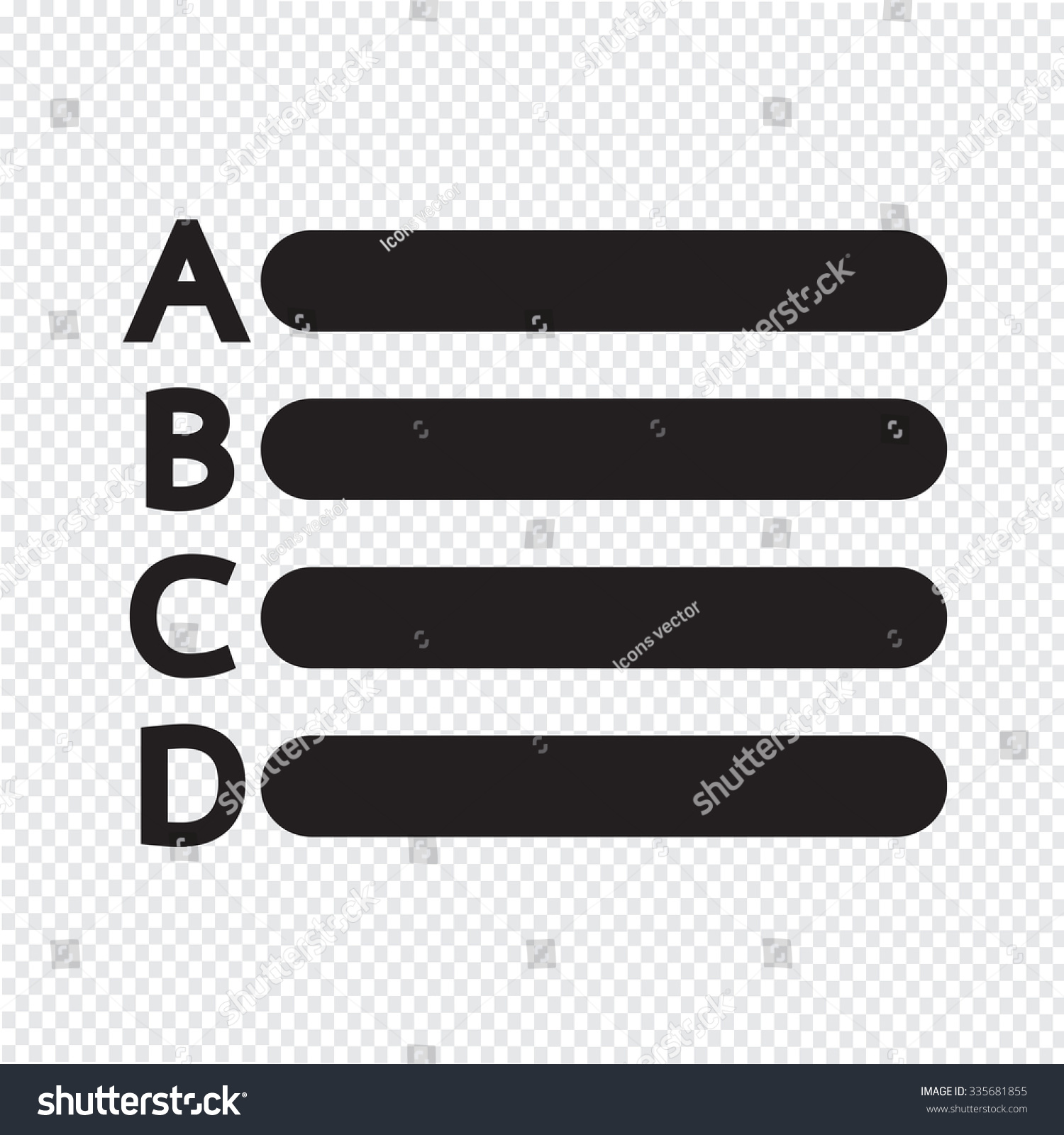 Text Letter List Icon Stock Vector (Royalty Free) 335681855