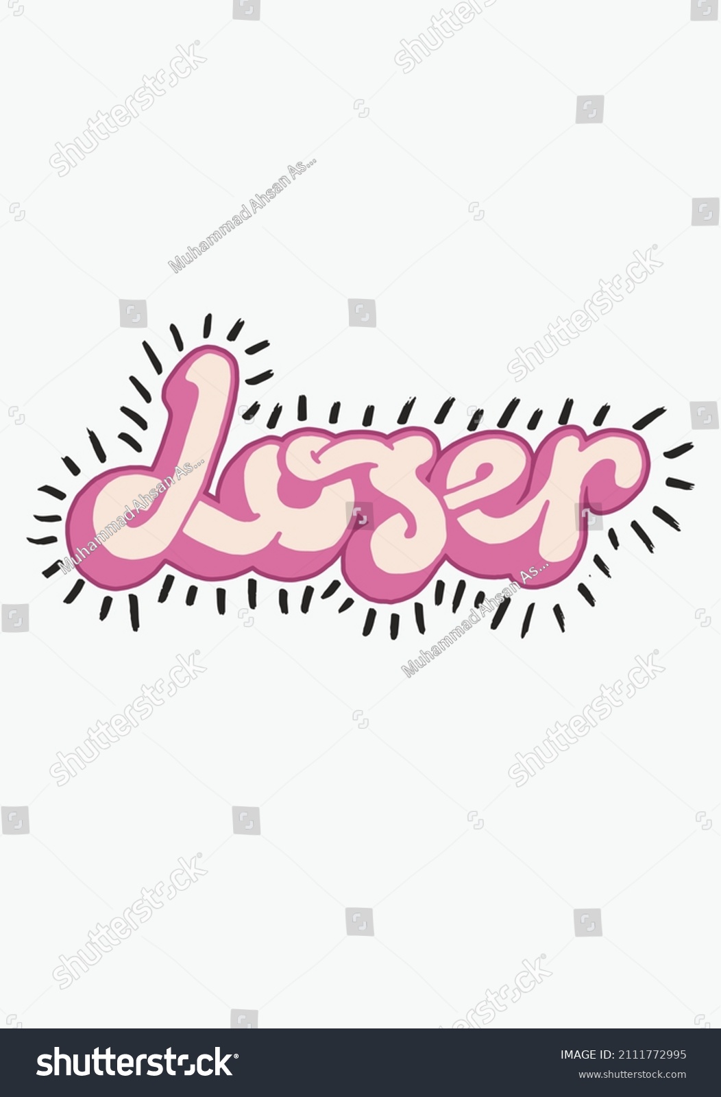 Text Loser Aop Graphic Vector Stock Vector (Royalty Free) 2111772995