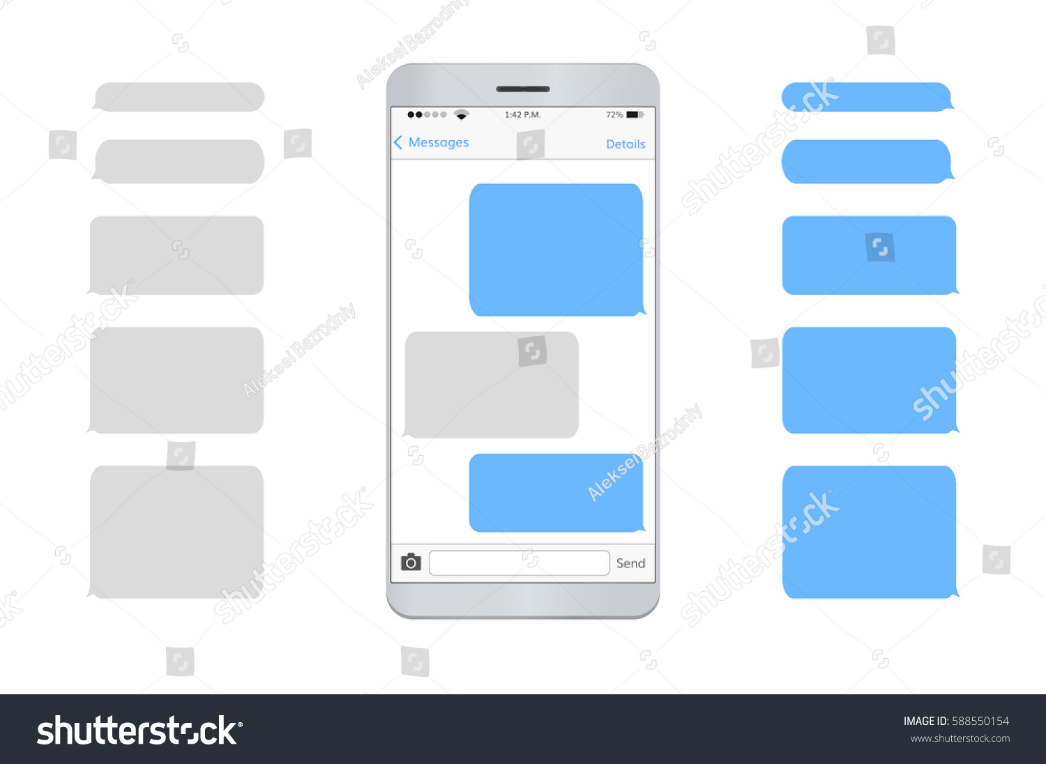 Text Message Mobile Phone Empty Messaging Stock Vector (Royalty Free ...