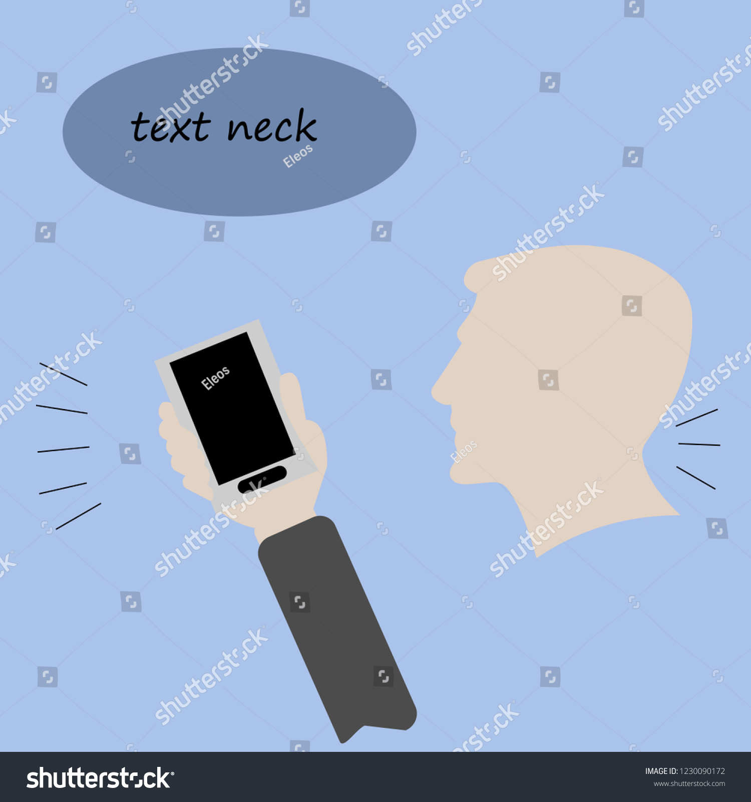 Text Neck Syndrome Stock Vector (Royalty Free) 1230090172