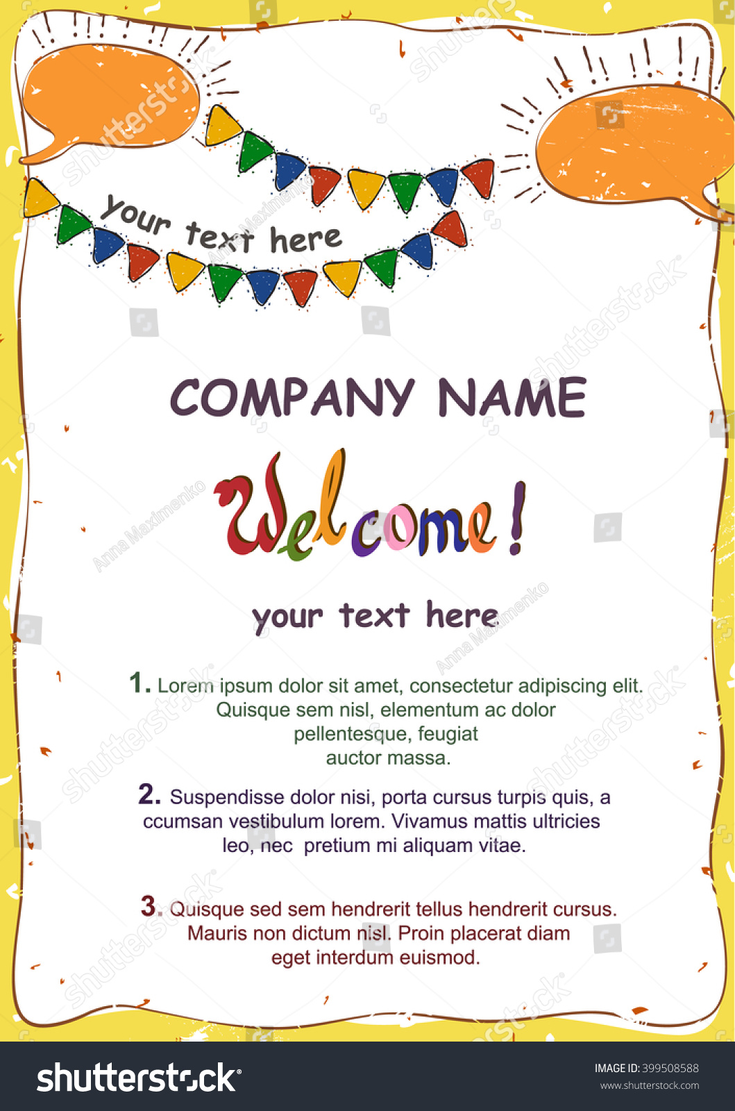 Text Welcome Handwritten Template Smart Speech Stock Vector (Royalty ...