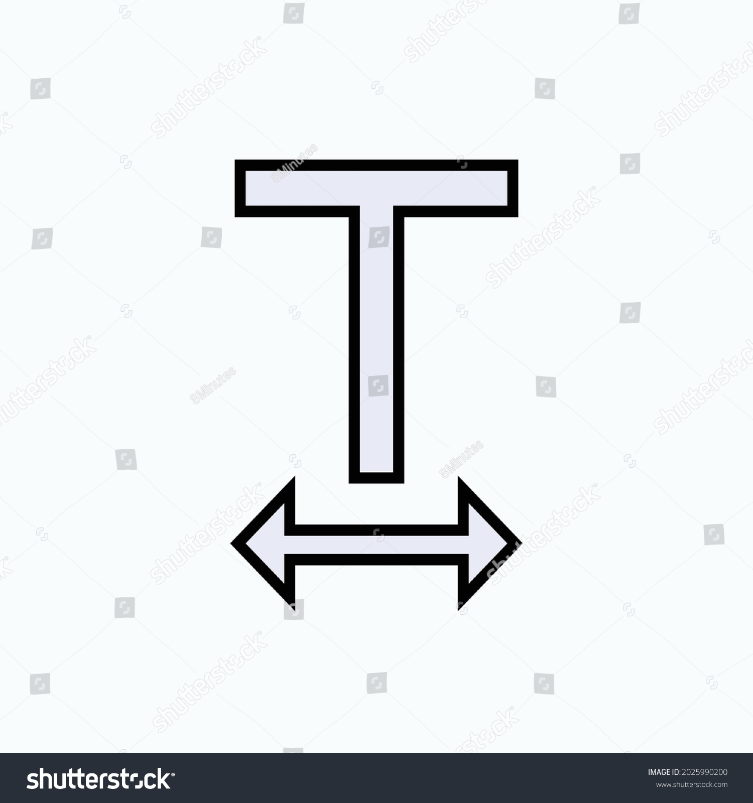 Text Width Icon Editing Adjustment Symbol Stock Vector (Royalty Free ...