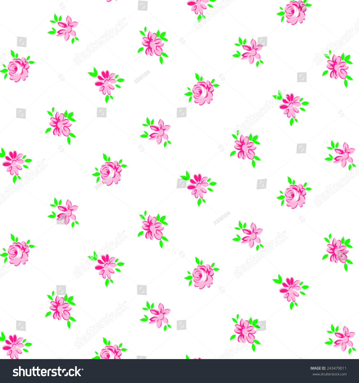 Textile Fabric Flower Pattern Stock Vector (Royalty Free) 243479011 ...
