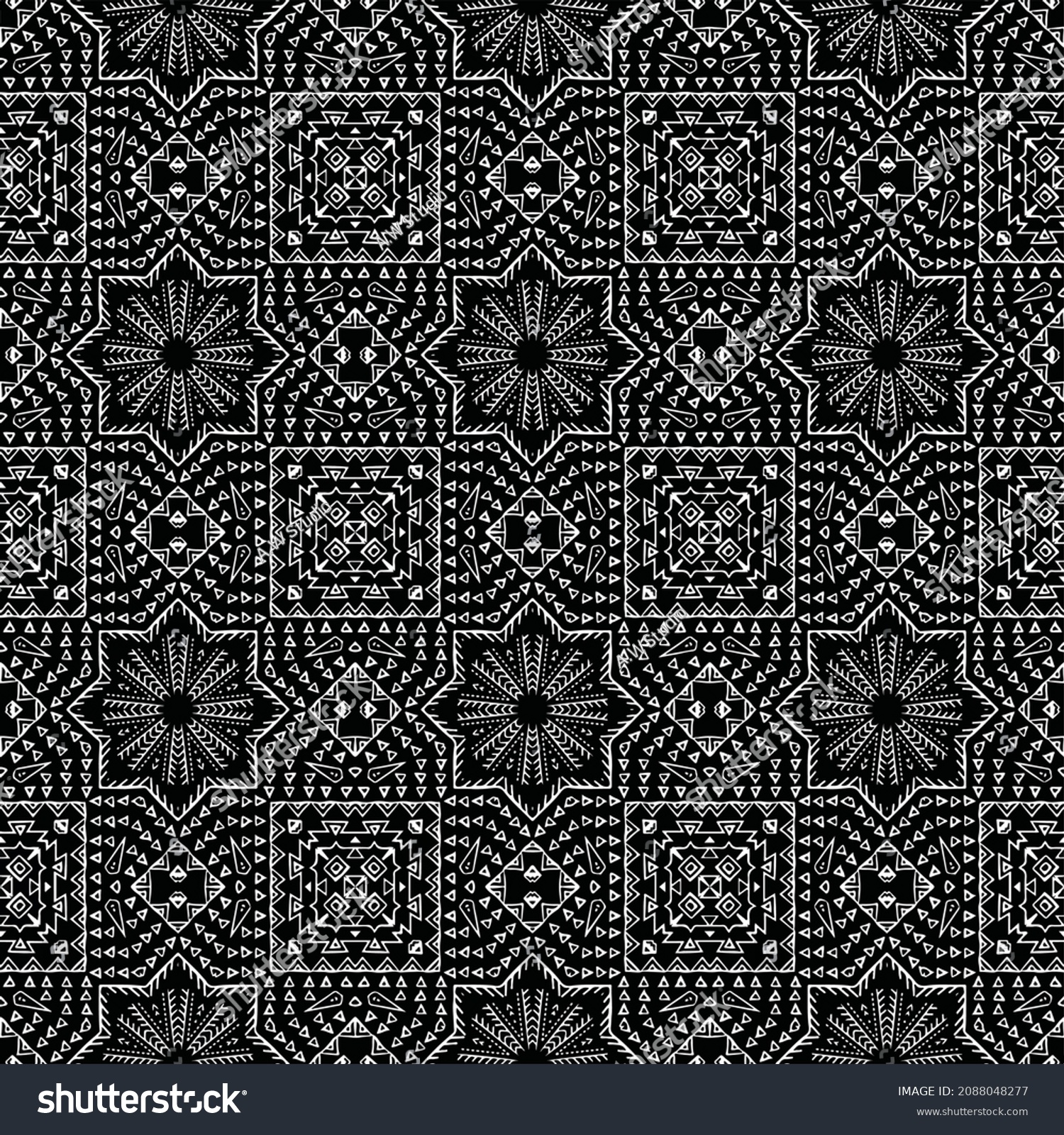 Textile Chunri Pattern Black White Stock Vector (Royalty Free ...
