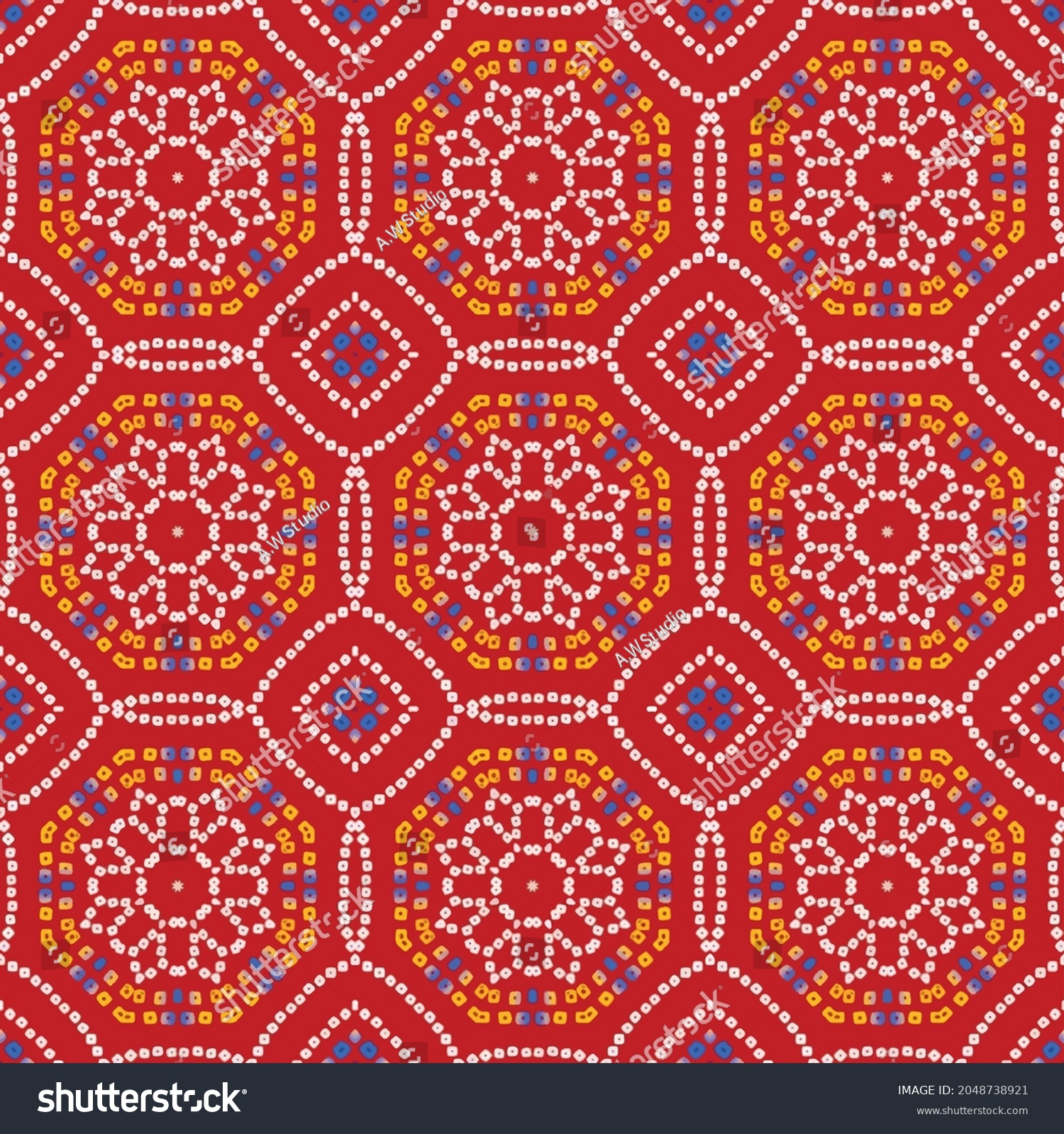 Textile Chunri Pattern Multi Colors Stock Vector (Royalty Free) 2048738921