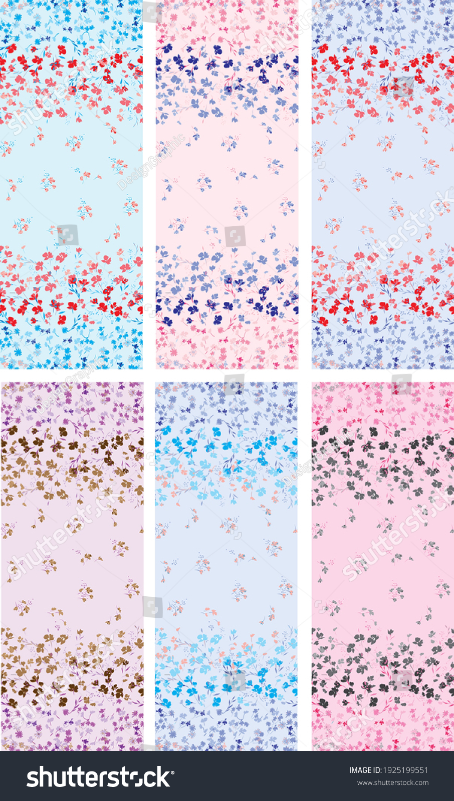 Textile Design Four Colors Vector Design Stock Vector (Royalty Free ...