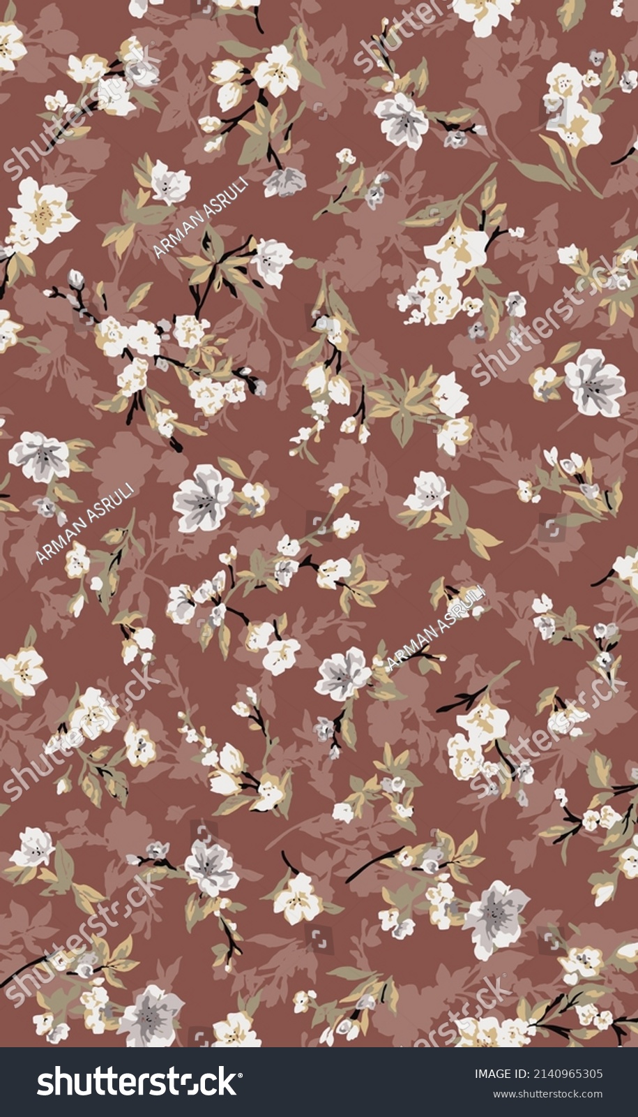 Textile Design Floral Pattern Image Stock Vector (Royalty Free ...