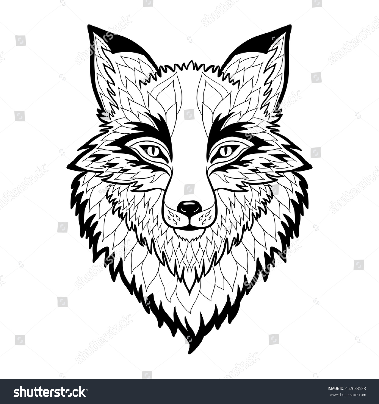 Textured Stylized Fox Stock Vector 462688588 - Shutterstock