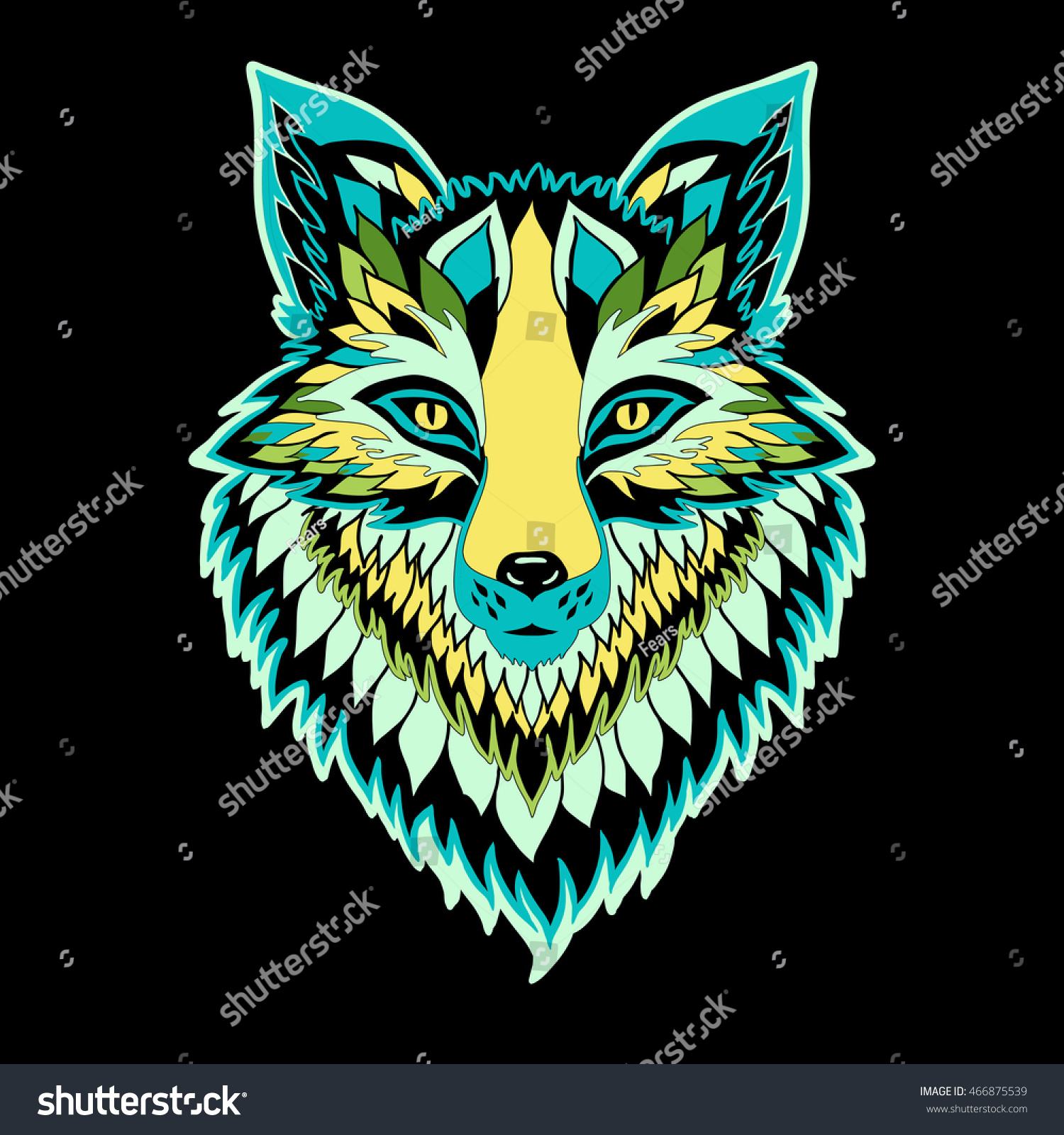 Textured Stylized Fox Stock Vector (Royalty Free) 466875539 | Shutterstock