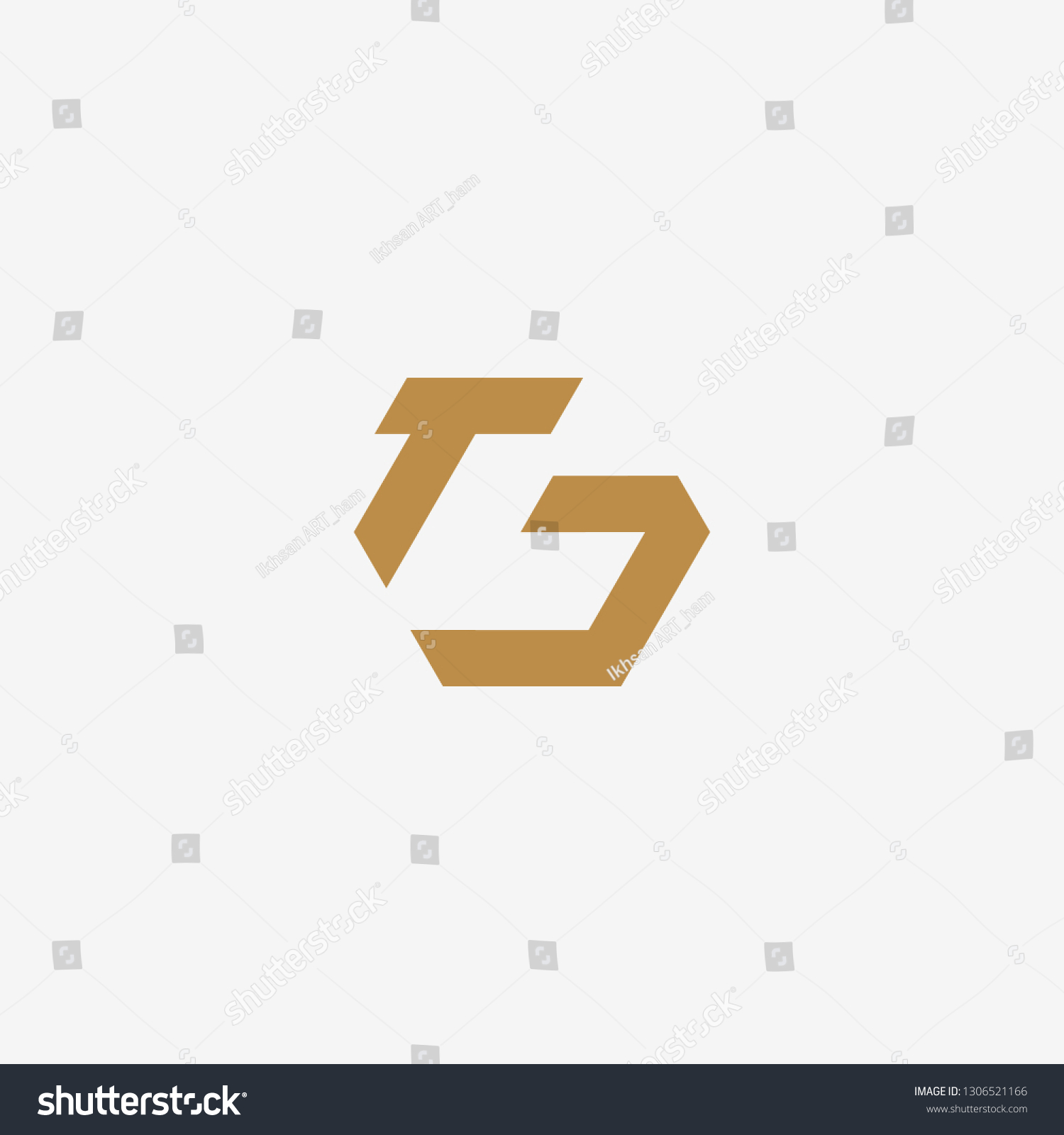 Tg Gold Logo Stock Vector (Royalty Free) 1306521166
