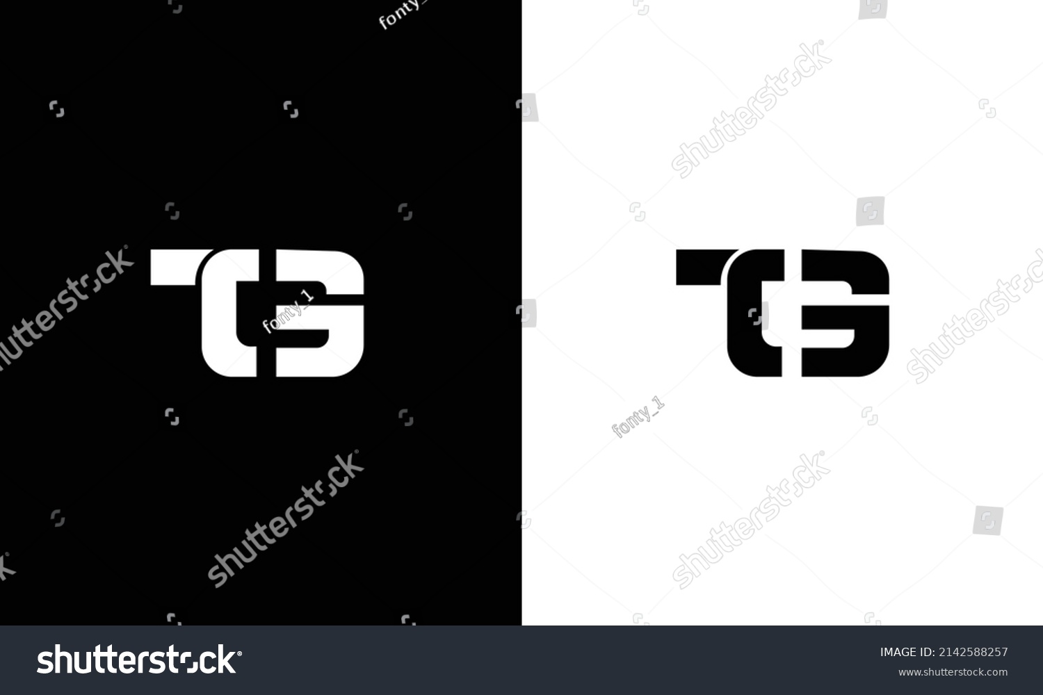 Tg Monogram Logo Design Concept Stock Vector (Royalty Free) 2142588257 ...