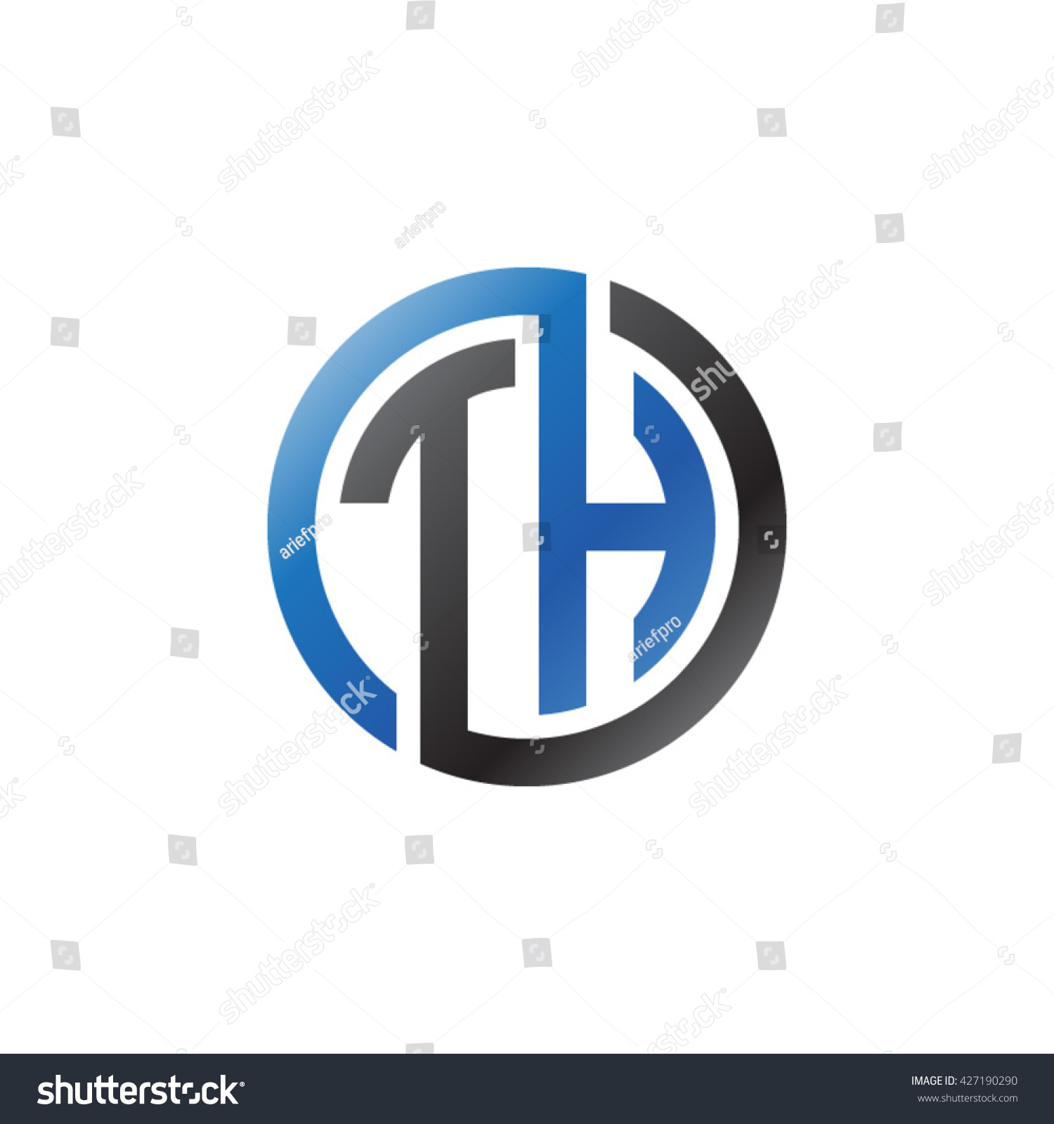 Th Initial Letters Looping Linked Circle Stock Vector (Royalty Free ...