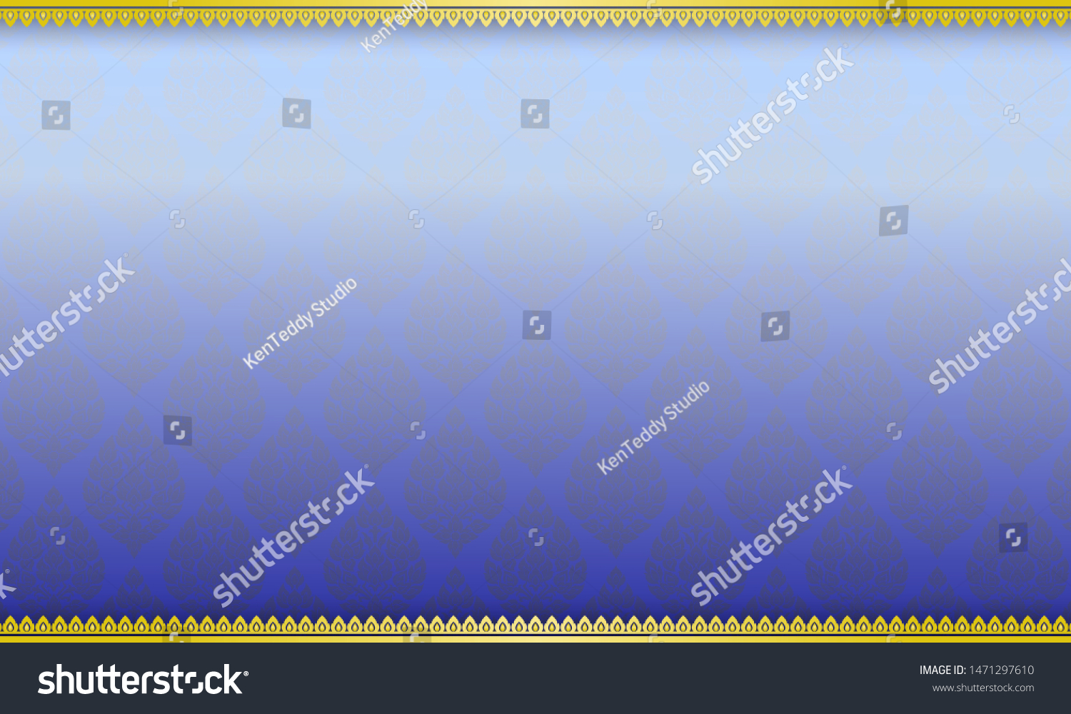 Thai Art Pattern Bright Blue Backgroundvector Stock Vector (Royalty ...
