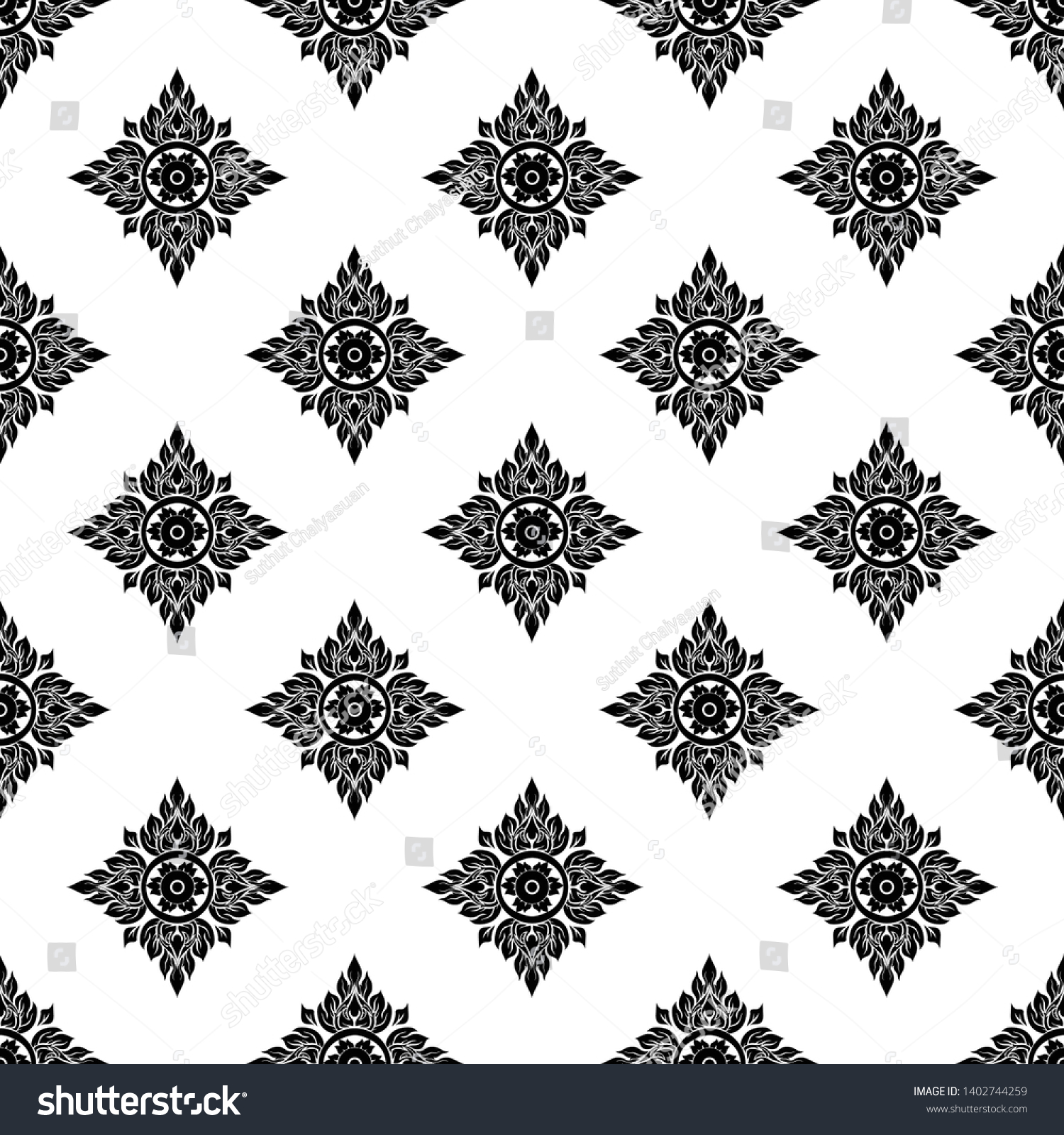 Thai Art Pattern Design Wallpaper Stock Vector (Royalty Free ...