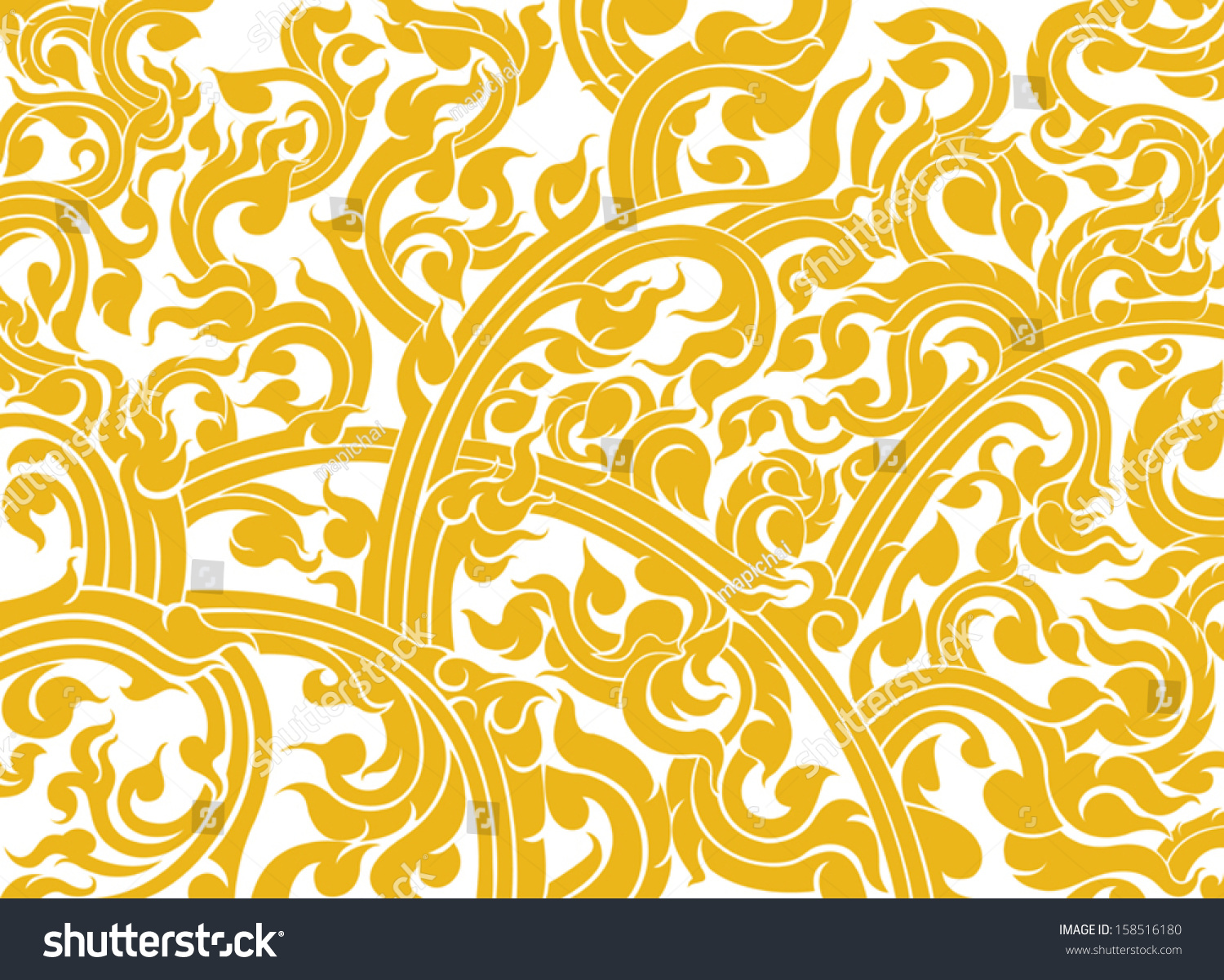 Thai Art Pattern On White Background Stock Vector (Royalty Free ...