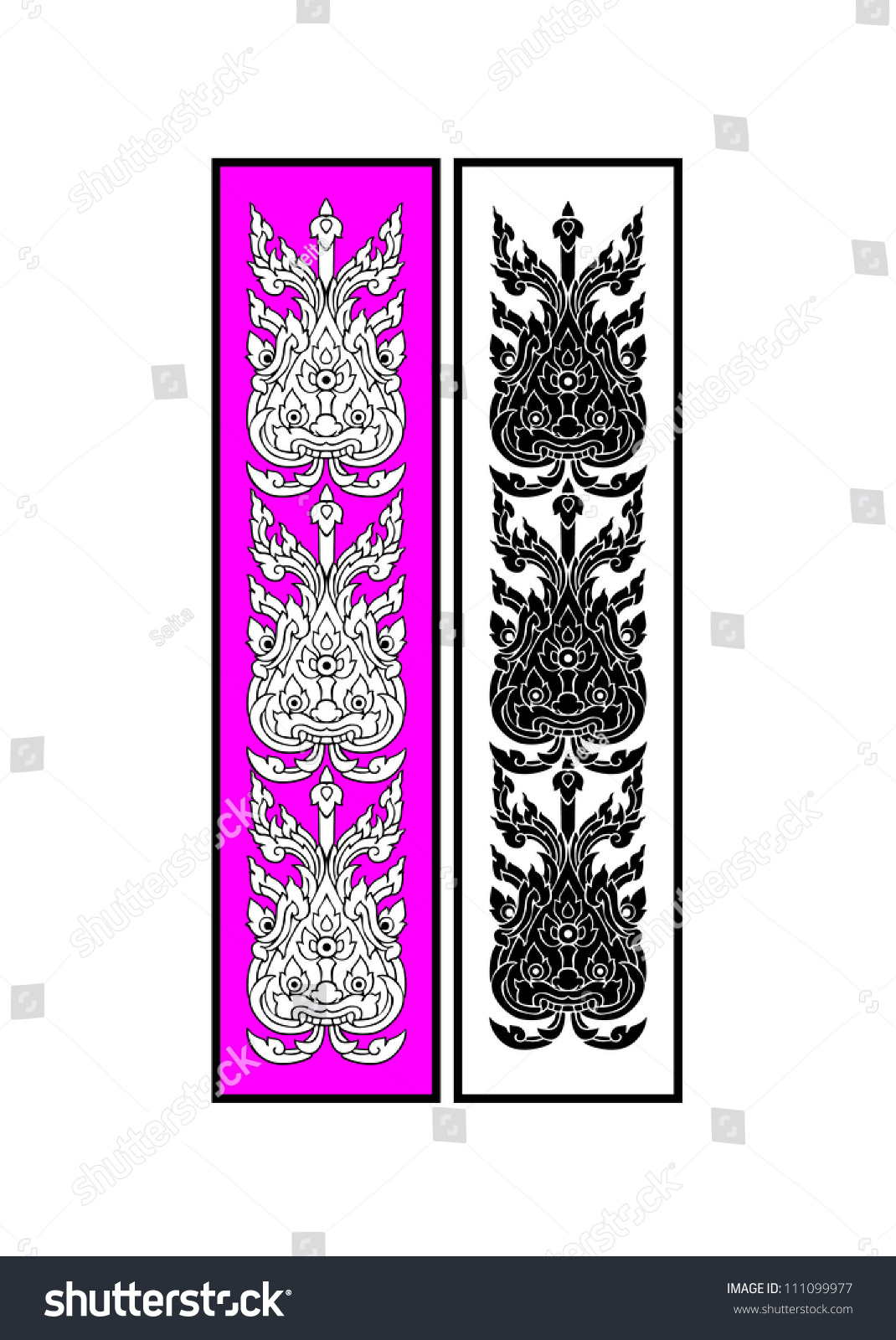Thai Arts Vector Stock Vector (Royalty Free) 111099977 | Shutterstock