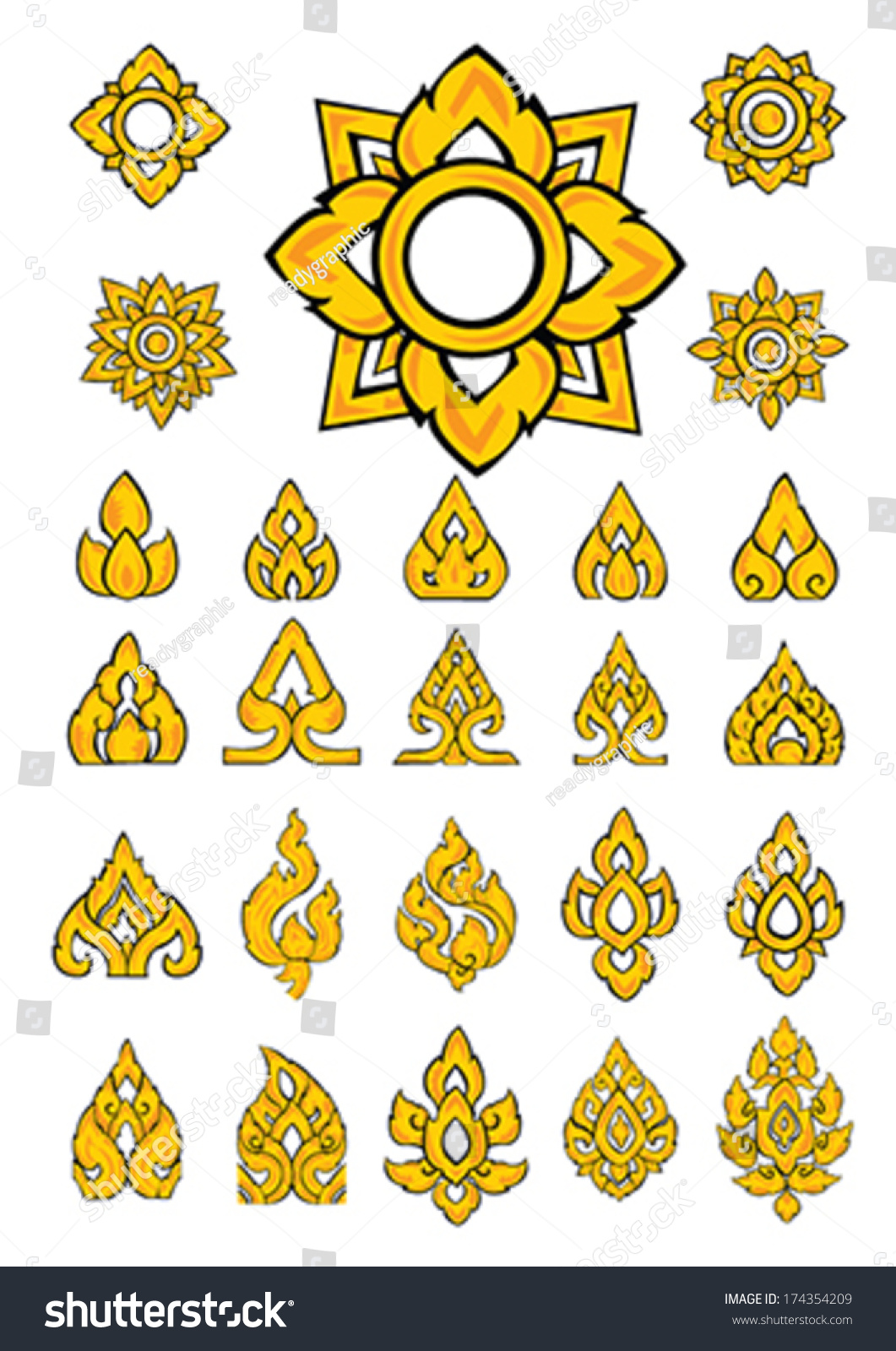 Thai Arts Vector Stock Vector (Royalty Free) 174354209