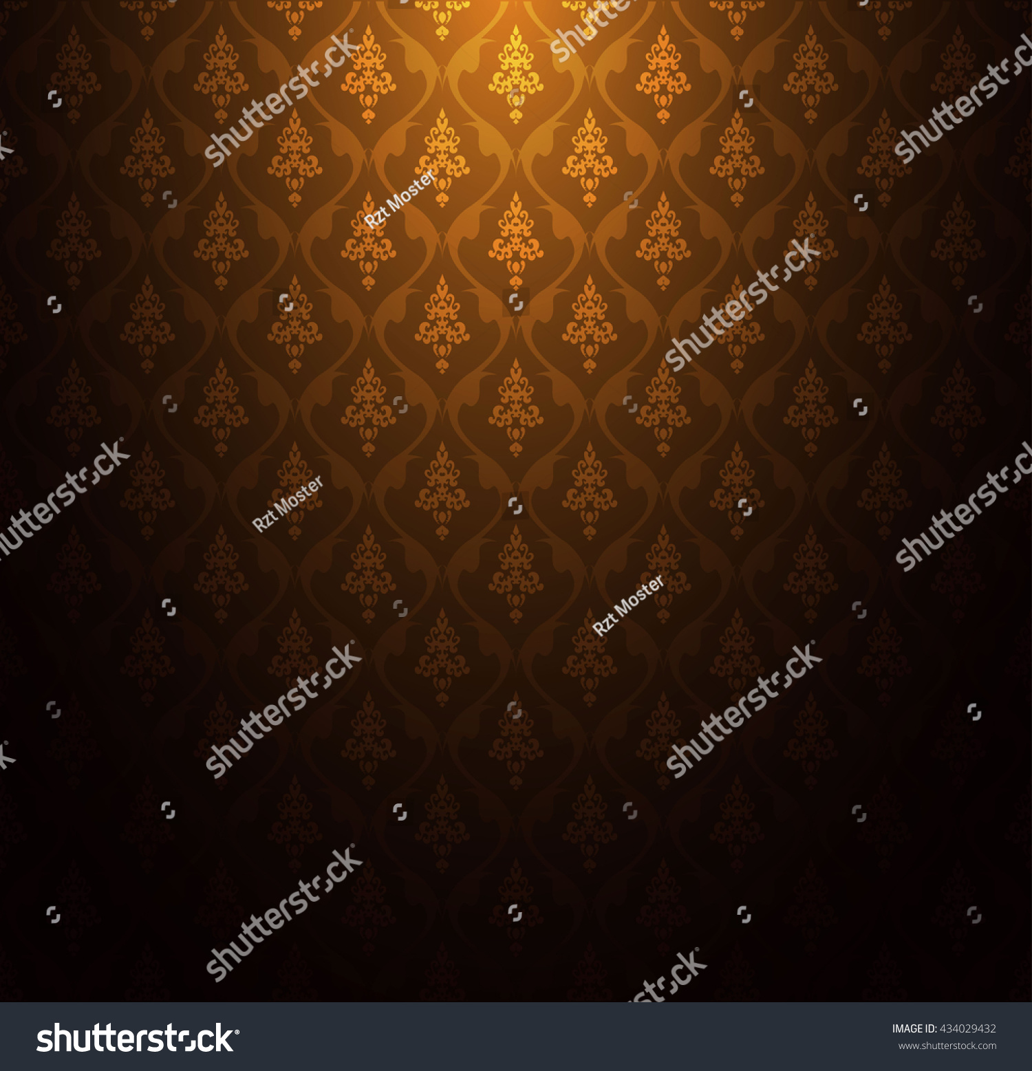 Thai Asia Pattern Texture Gold Background Stock Vector (Royalty Free ...